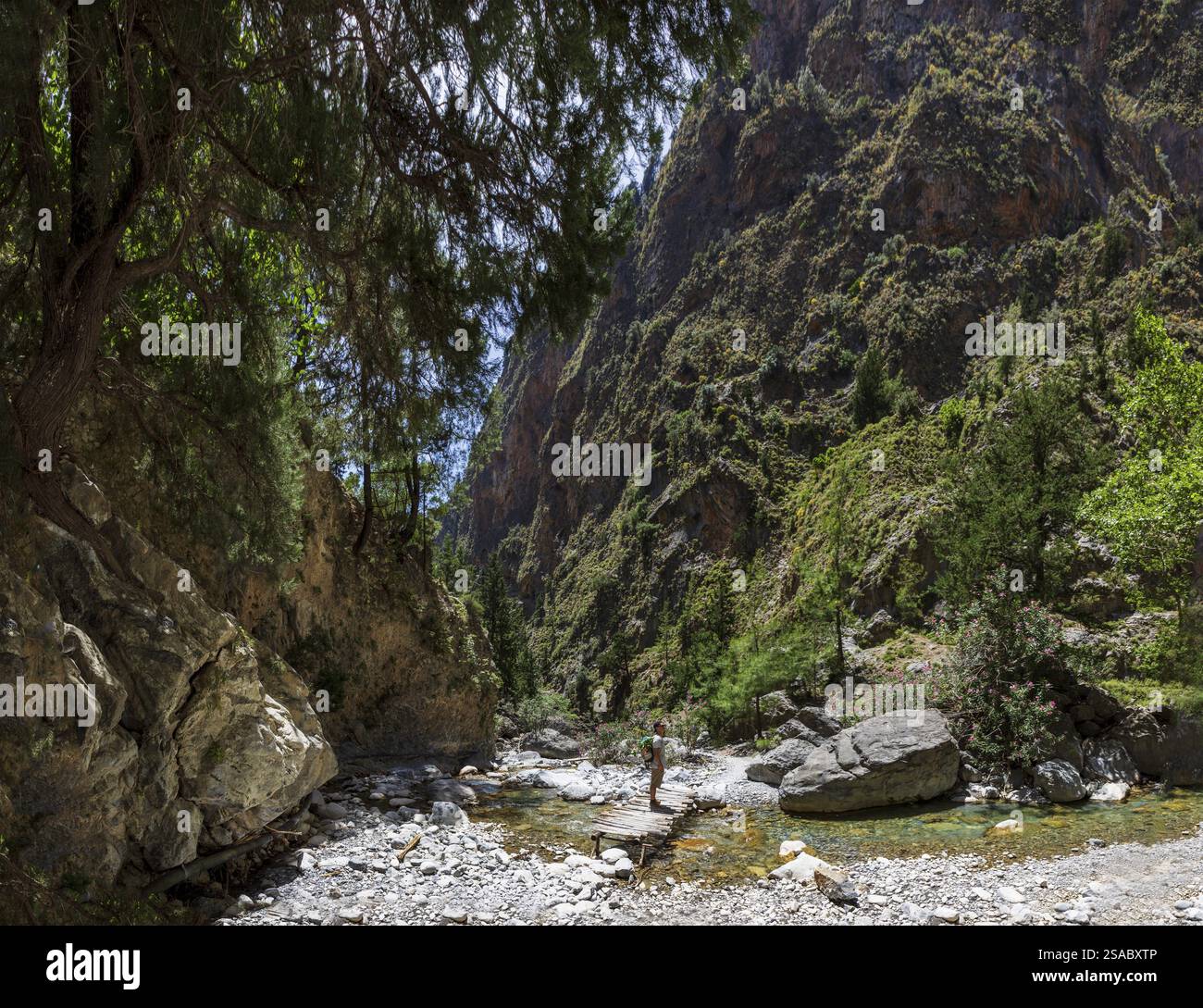 Hiking trail through the Samaria Gorge, south coast, Crete, Greece ...