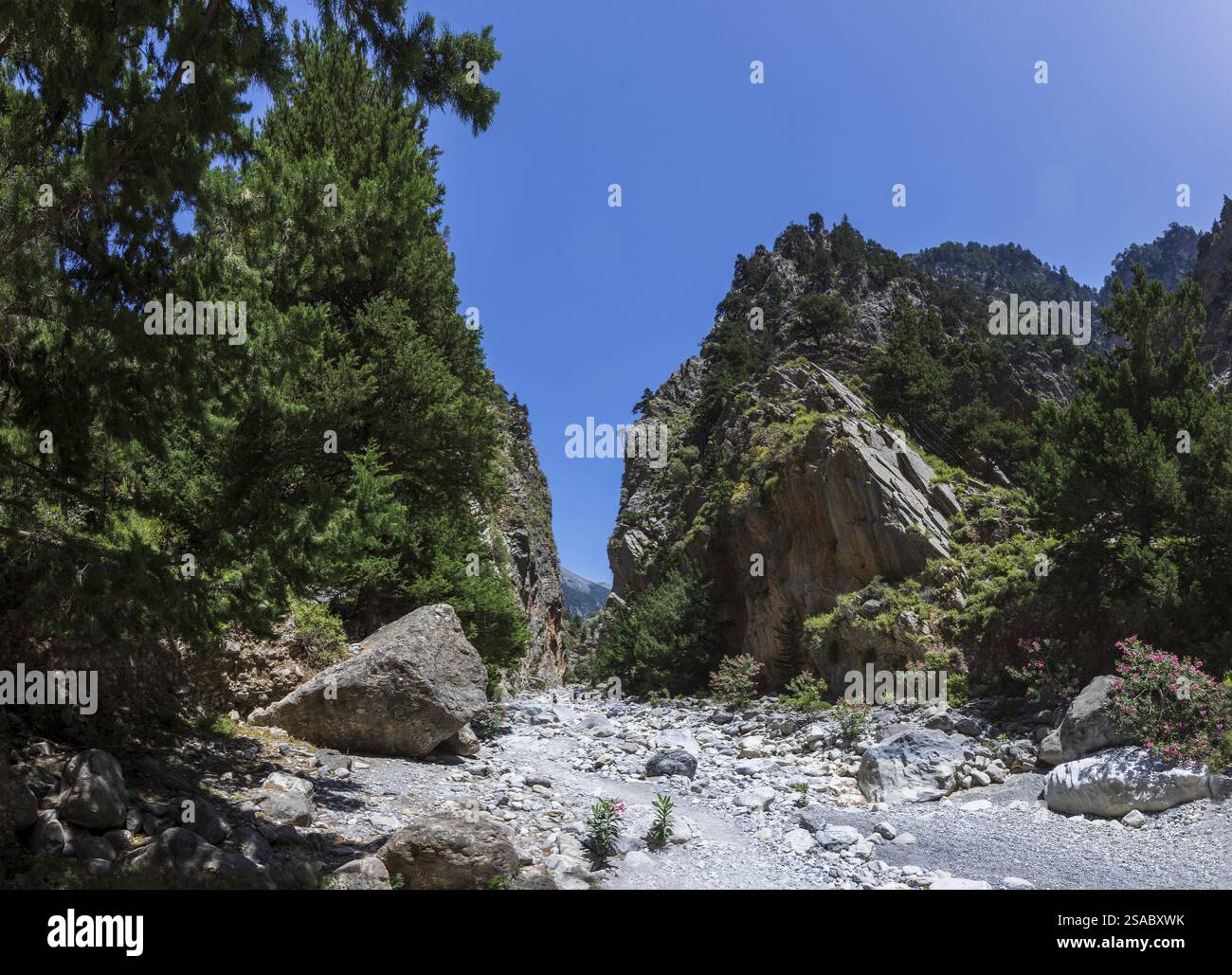 Hiking trail through the Samaria Gorge, south coast, Crete, Greece ...