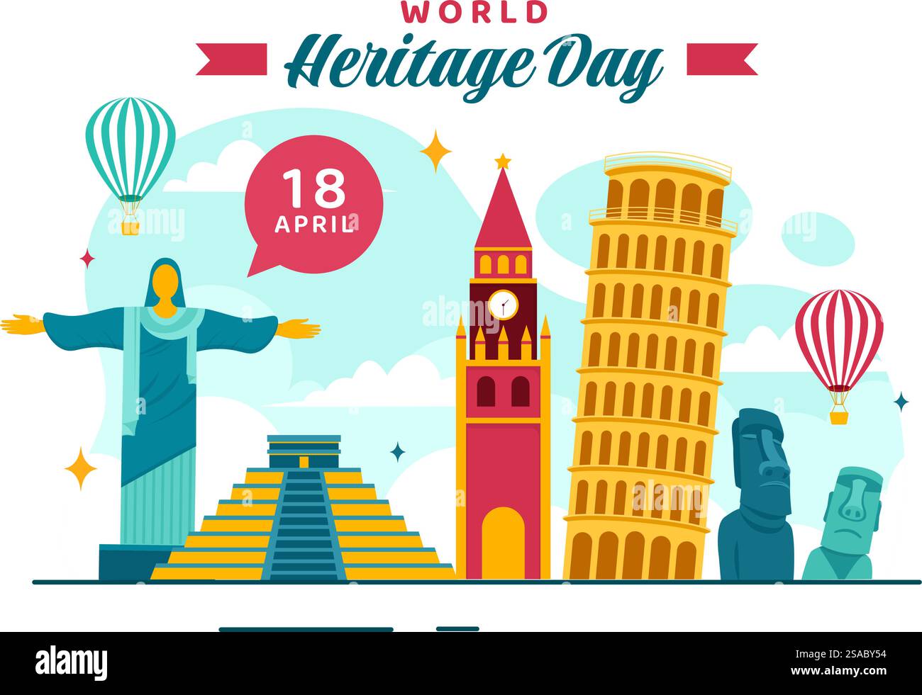 World Heritage Day Vector Illustration on 18 April for Commemorative ...