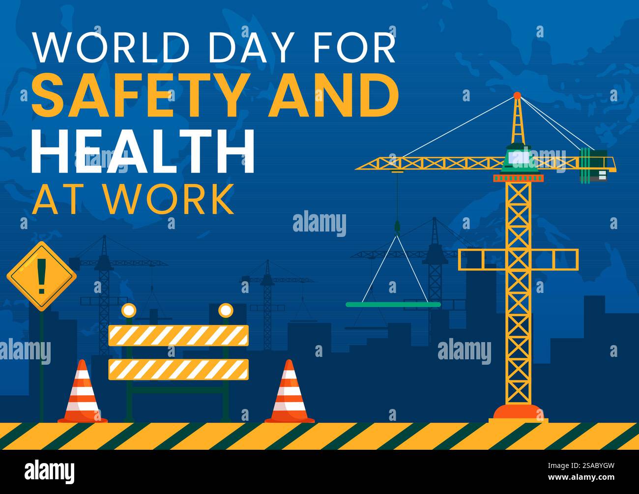 World Day for Safety and Health at Work Vector Illustration on April 28 ...