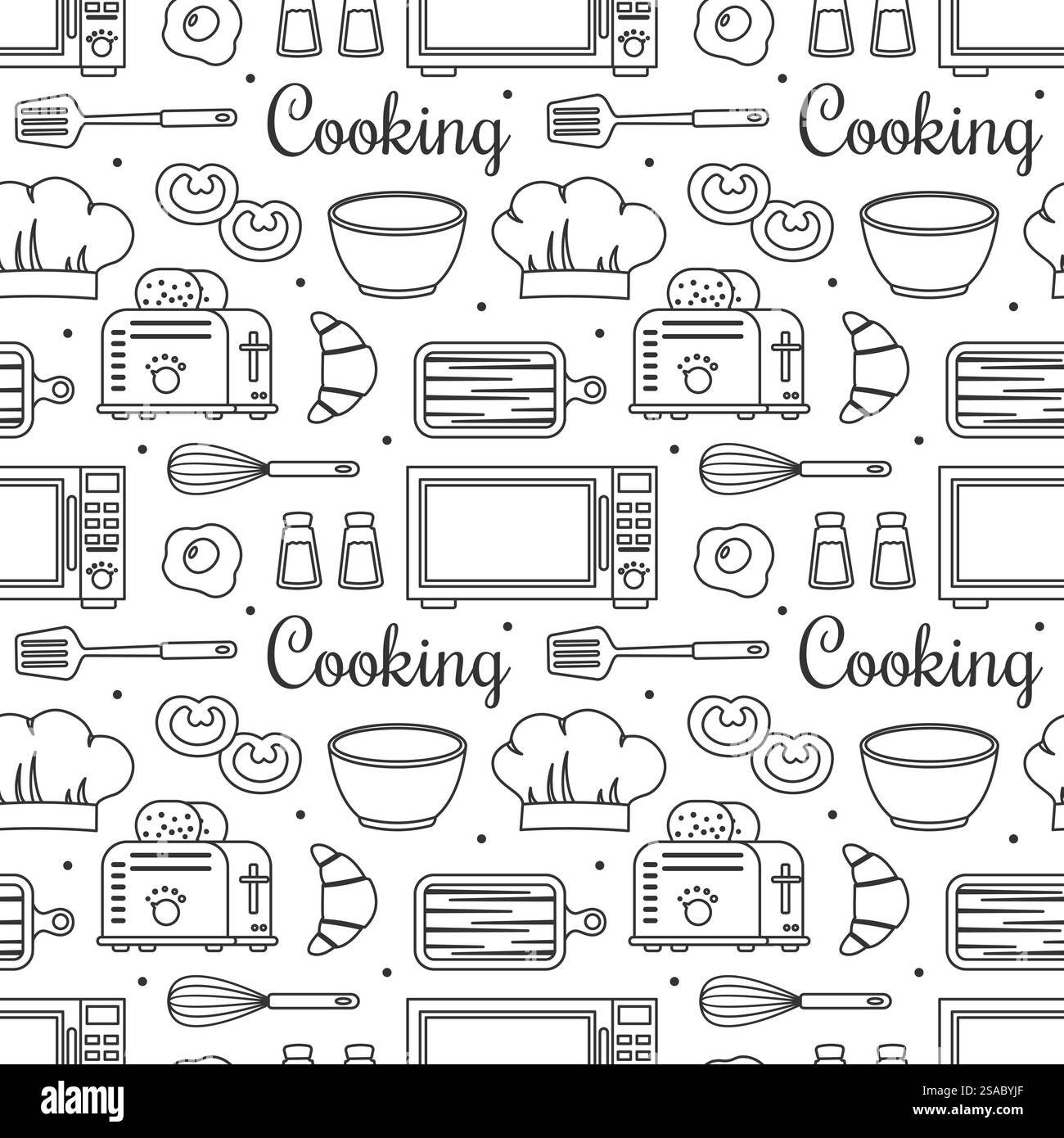 Cooking Equipment Seamless Pattern Design Illustration in Flat Cartoon ...