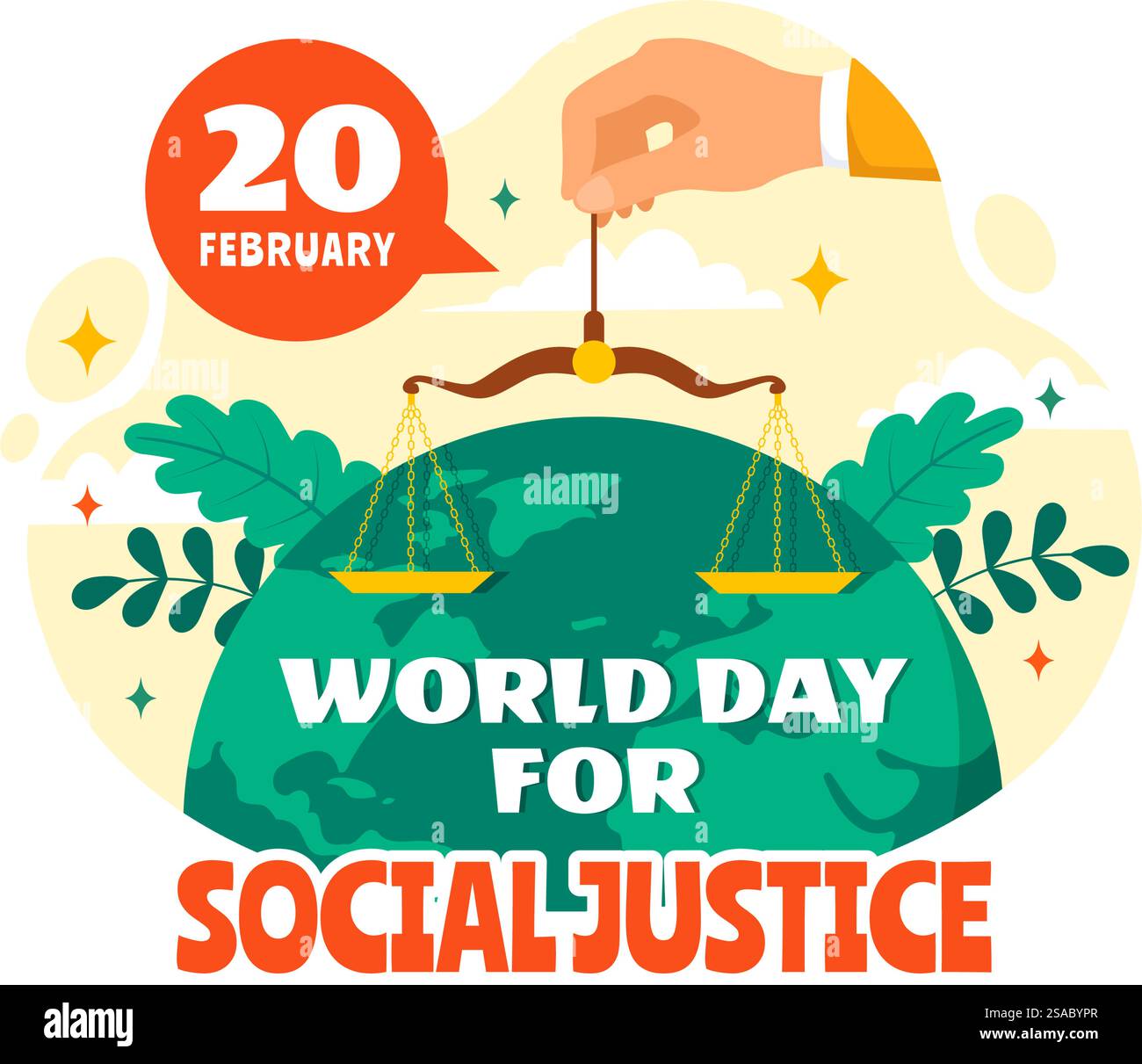 World Day of Social Justice Vector Illustration on February 20 with ...