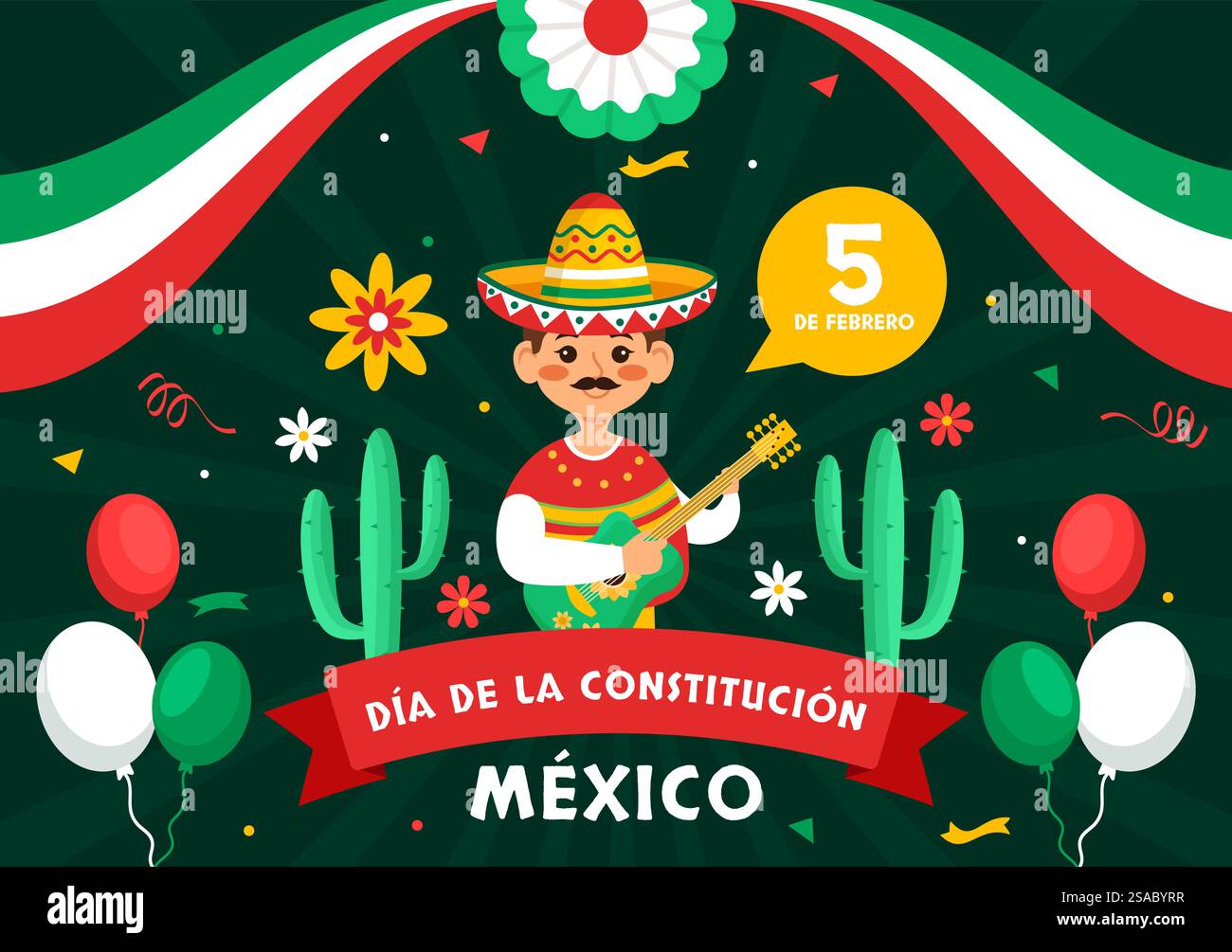 Dia De La Constitucion Vector Illustration. Translation: Happy ...