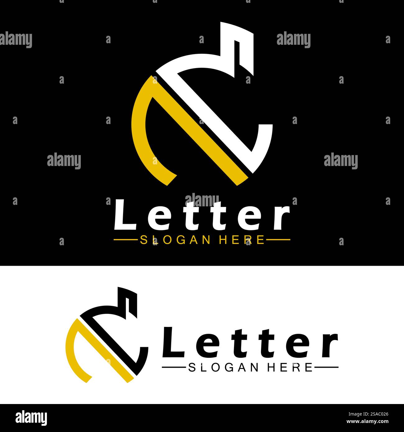 Alphabet letters monogram logo DN, ND, D and N, elegant and ...