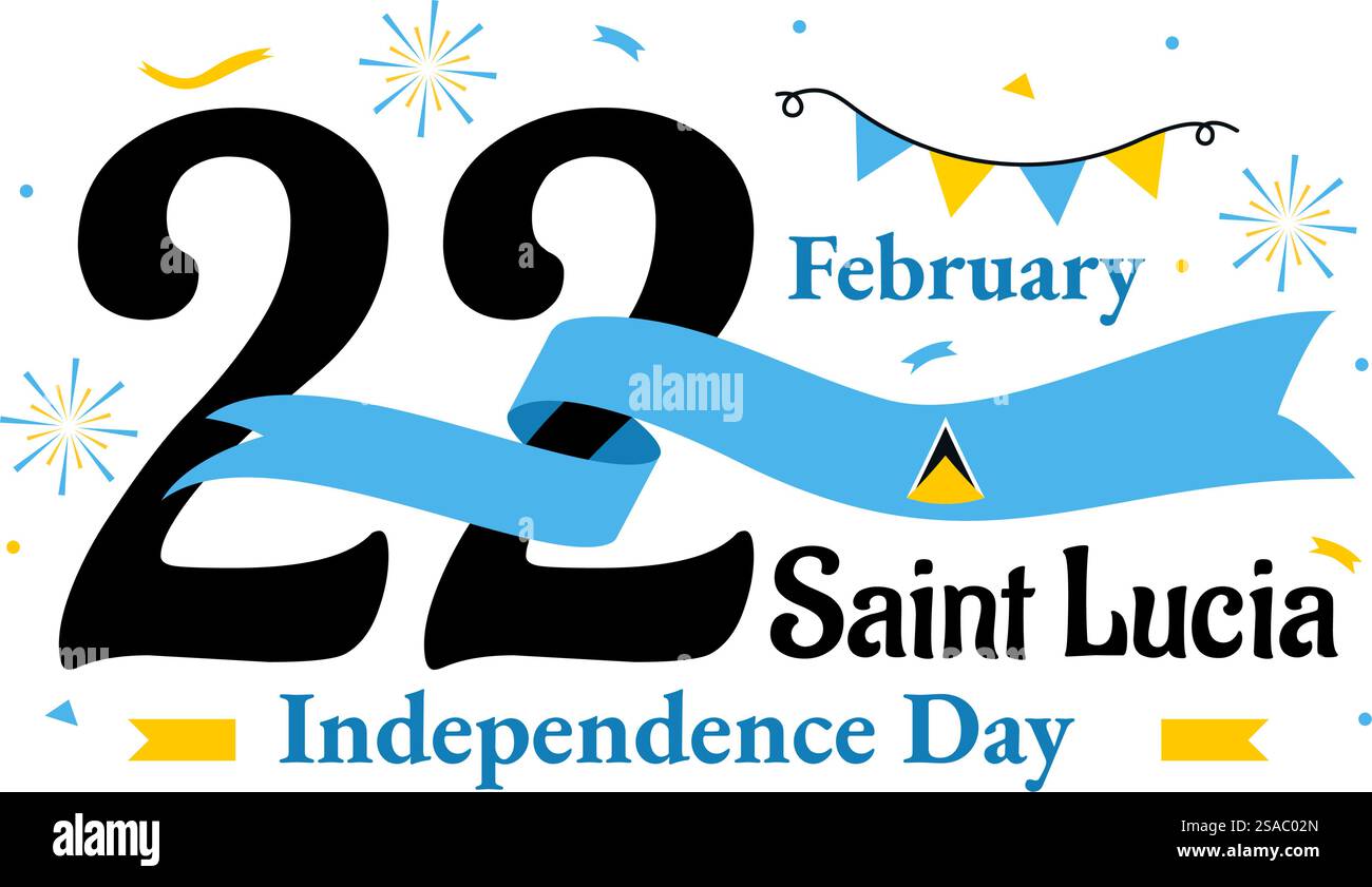Saint Lucia Independence Day Vector Illustration on February 22 with ...