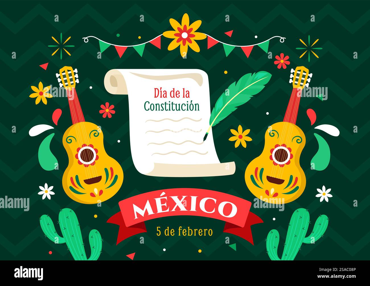 Dia De La Constitucion Vector Illustration. Translation: Happy ...