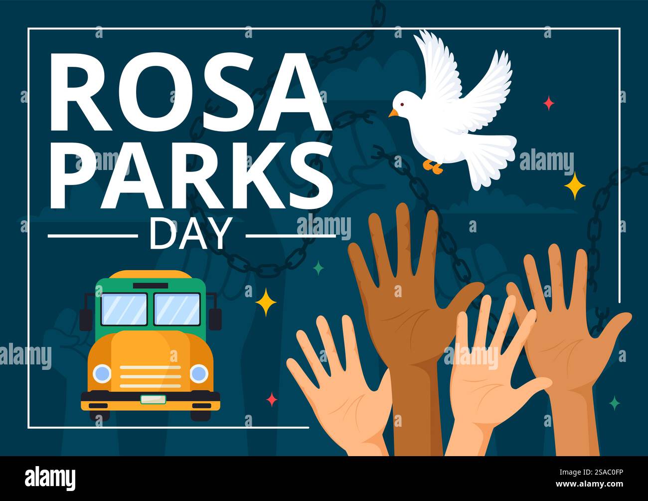 Rosa Parks Day Vector Illustration with the First Lady of Civil Rights ...