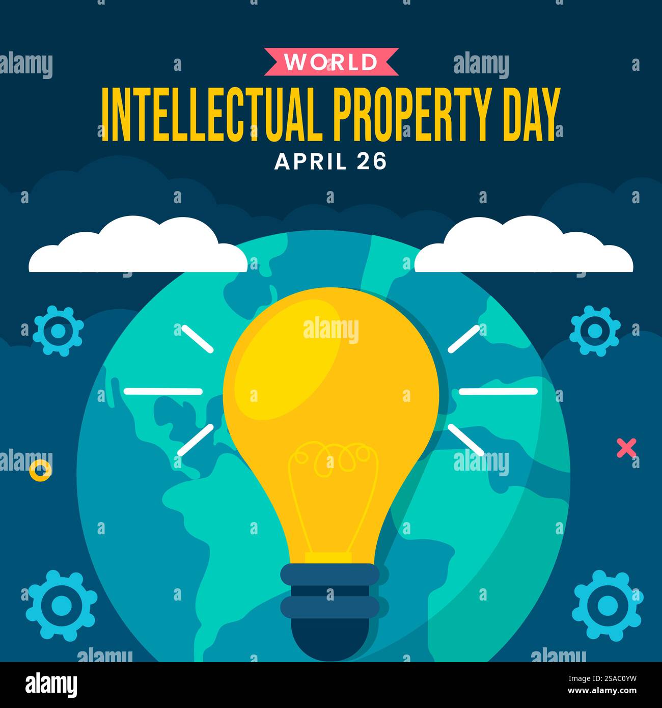 Intellectual Property Day Social Media Illustration Flat Cartoon Hand ...