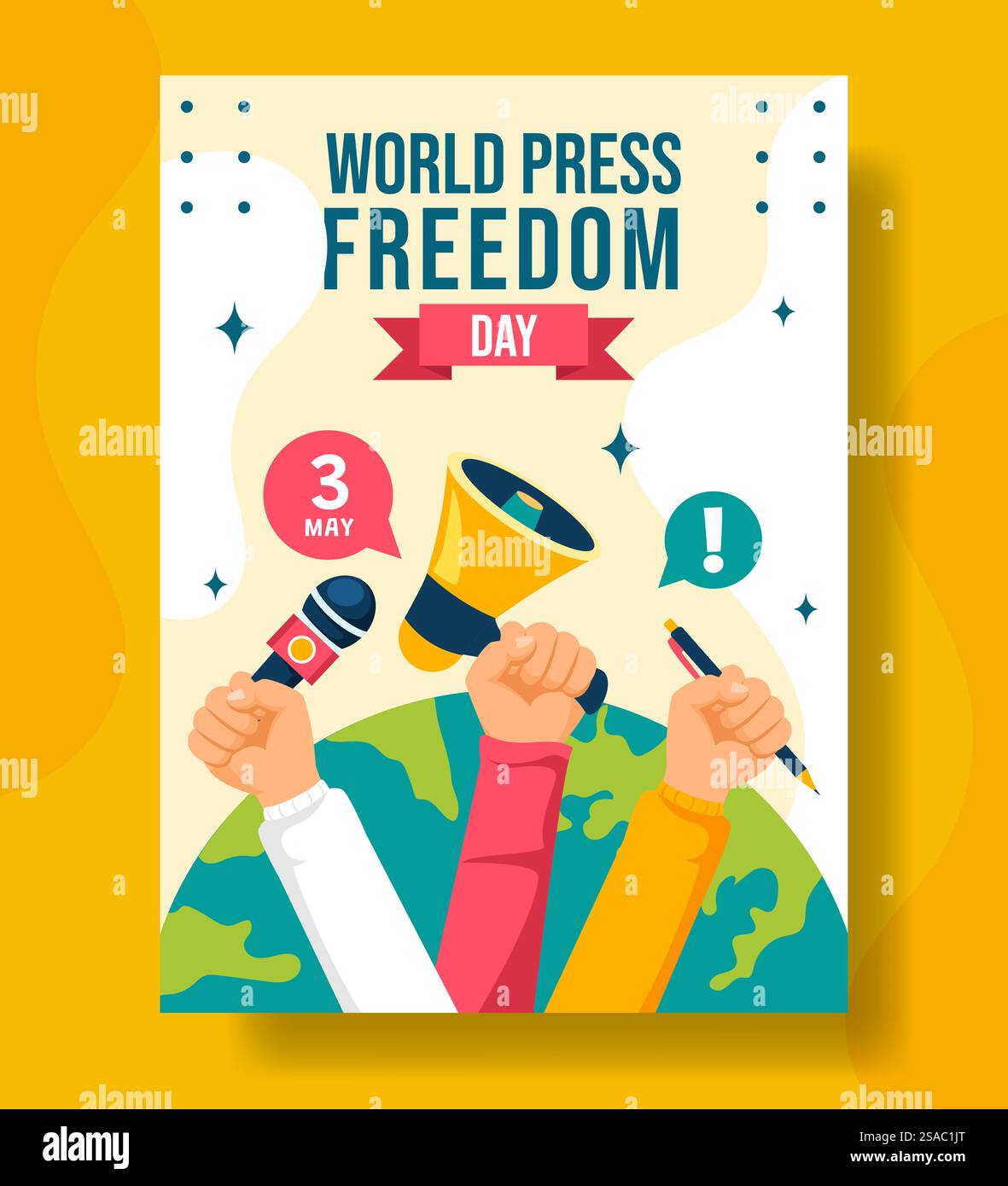 Press Freedom Day Vertical Poster Flat Cartoon Hand Drawn Templates ...