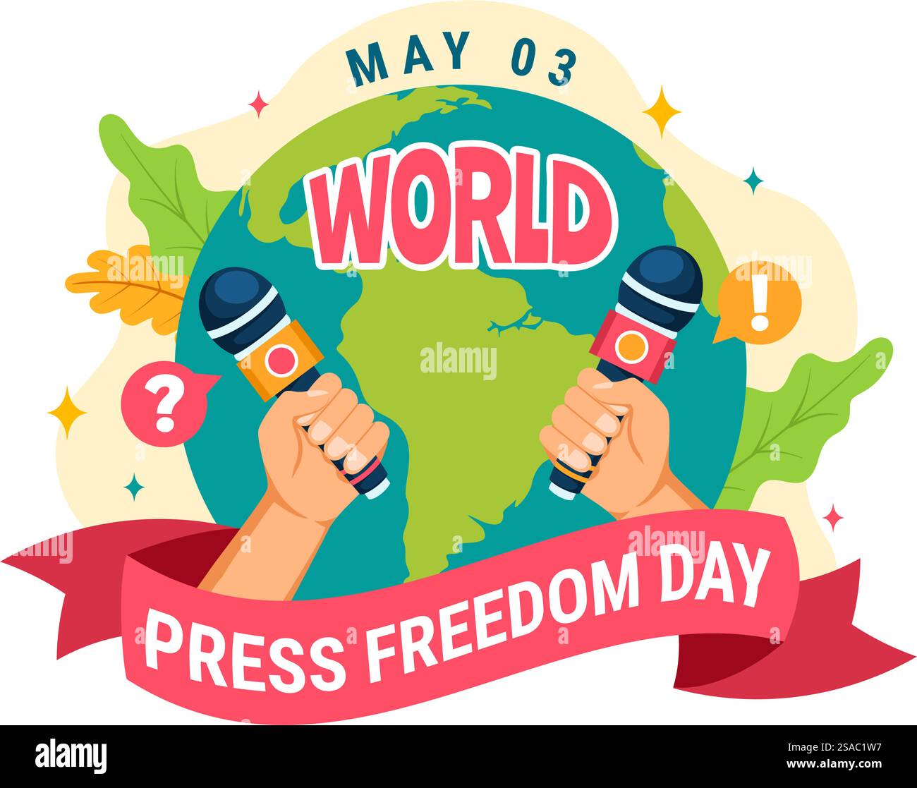 World Press Freedom Day Vector Illustration on May 3 with News Microphones and Newspaper to ...