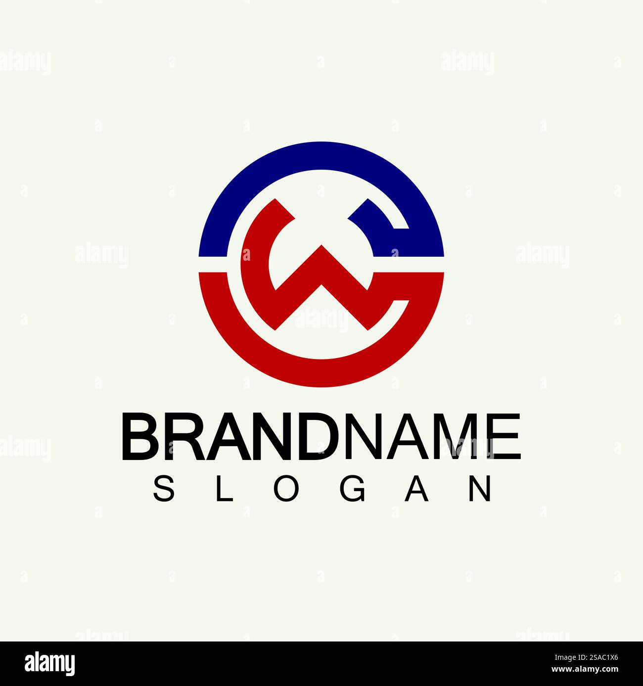 Alphabet Letters CW or WC logo design template Stock Vector Image & Art ...