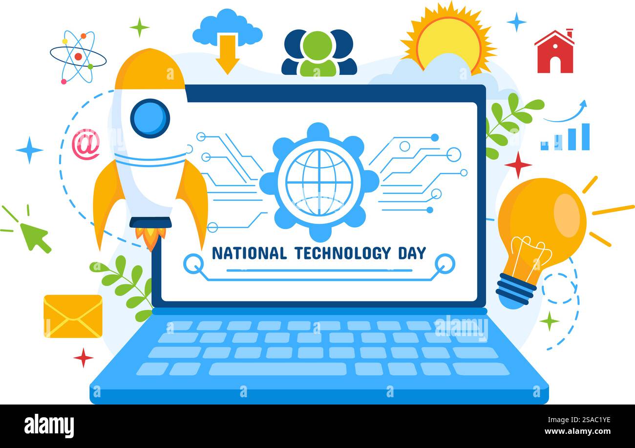 National Technology Day Vector Illustration on 11 May with Creative Digital for Innovation and ...