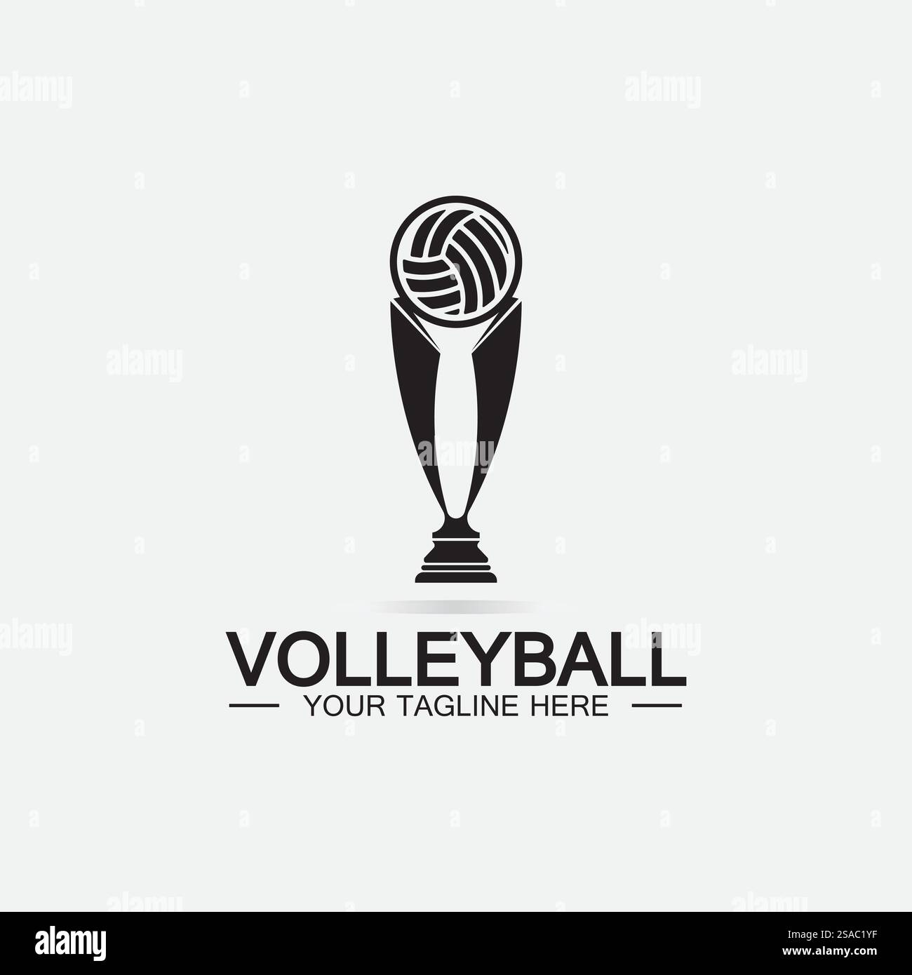 Winner Volleyball Championship Trophy Logo Design vector icon template ...