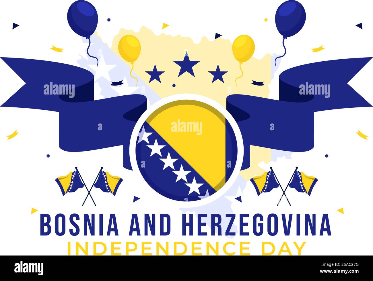 Bosnia and Herzegovina Independence Day Vector Illustration on 1st of ...