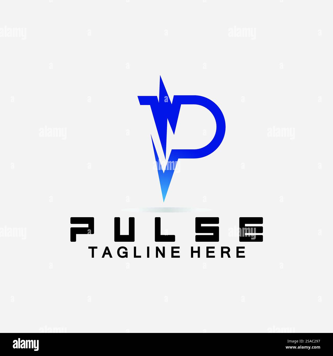 Letter P Pulse Line Logo Design vector illustration. design combining ...