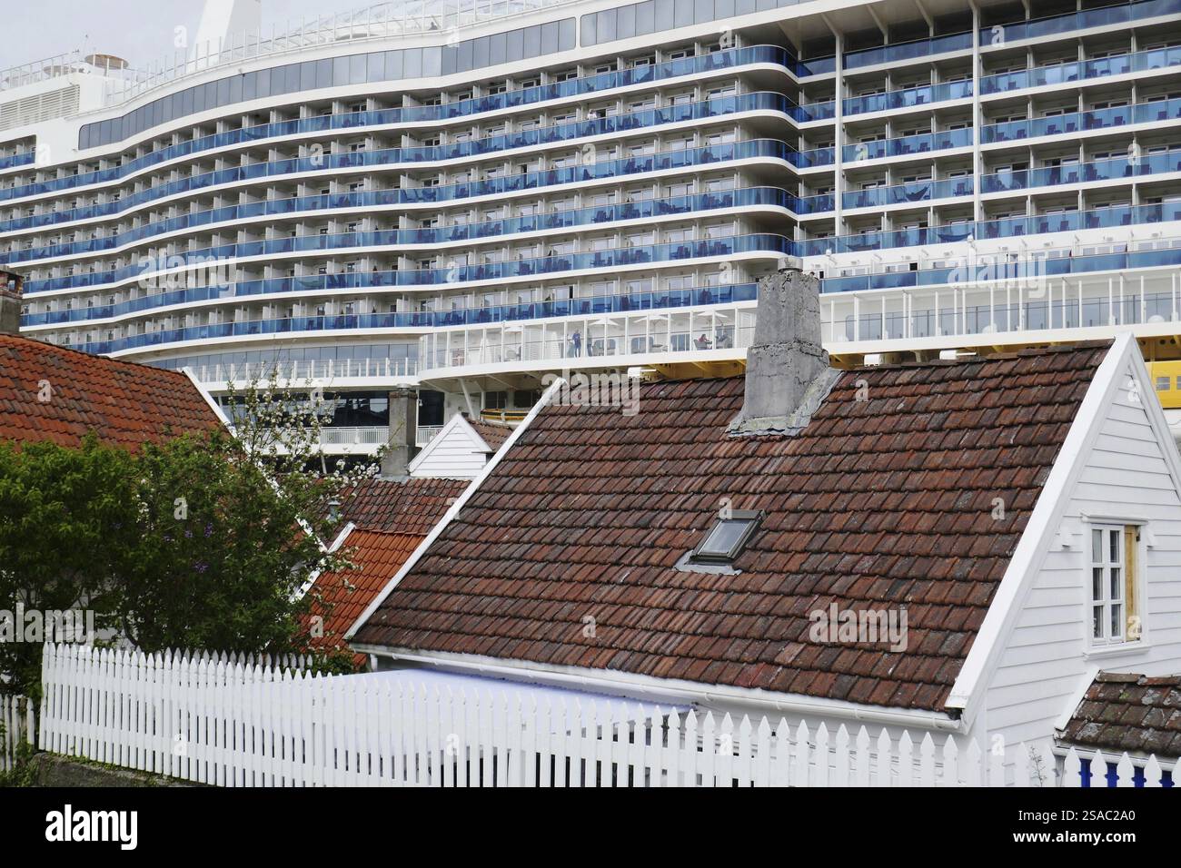 Cruise ship behind the rooftops of the old town Stock Photo - Alamy