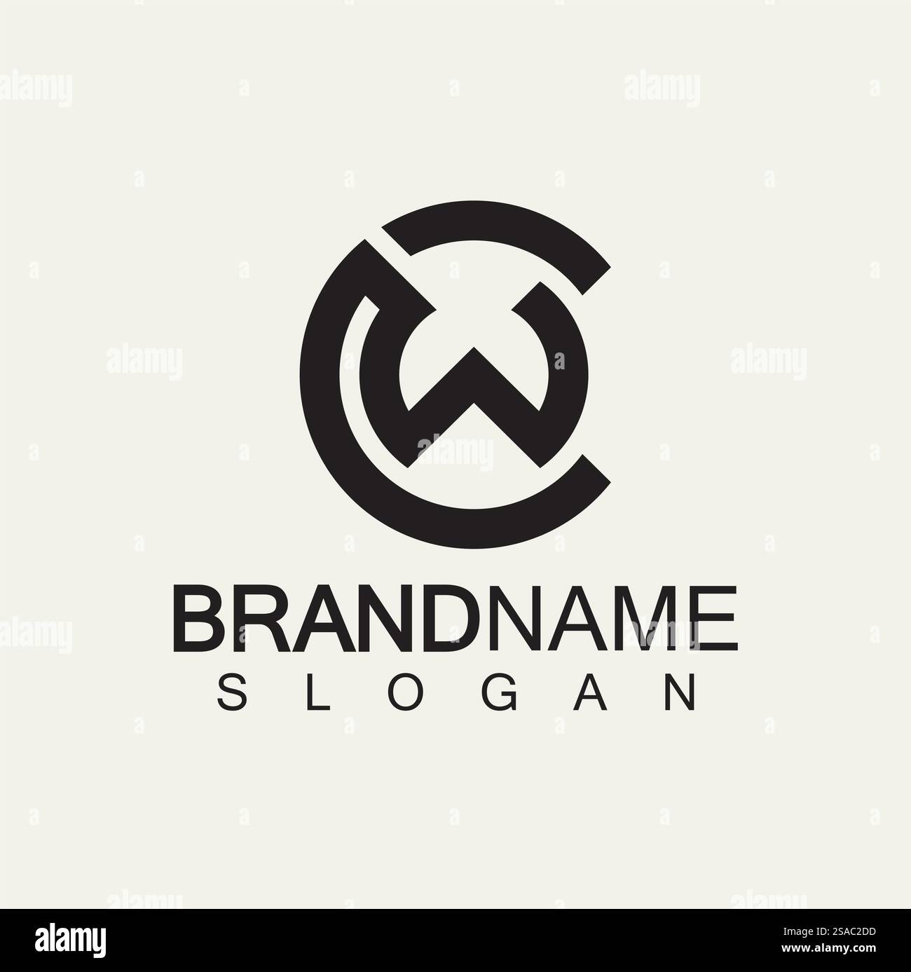 Alphabet Letters CW or WC logo design template Stock Vector Image & Art ...