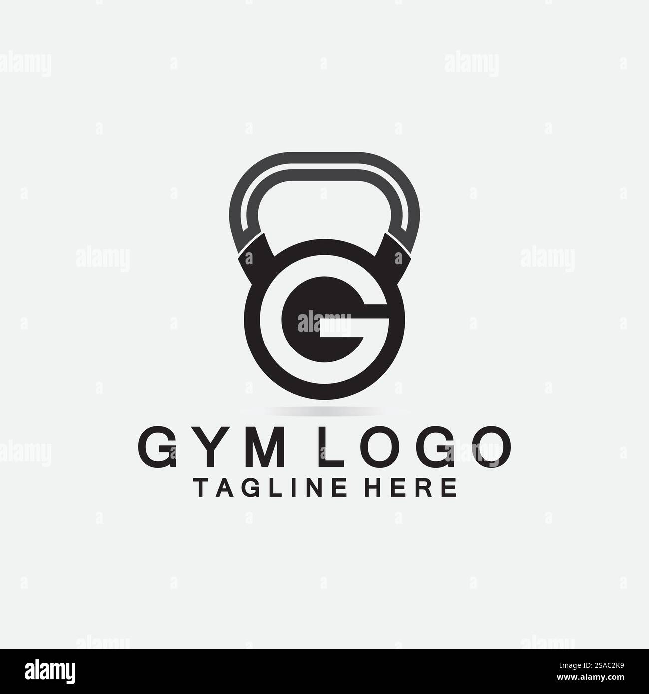 Creative design letter G Combination with kettlebell for Fitness GYM ...