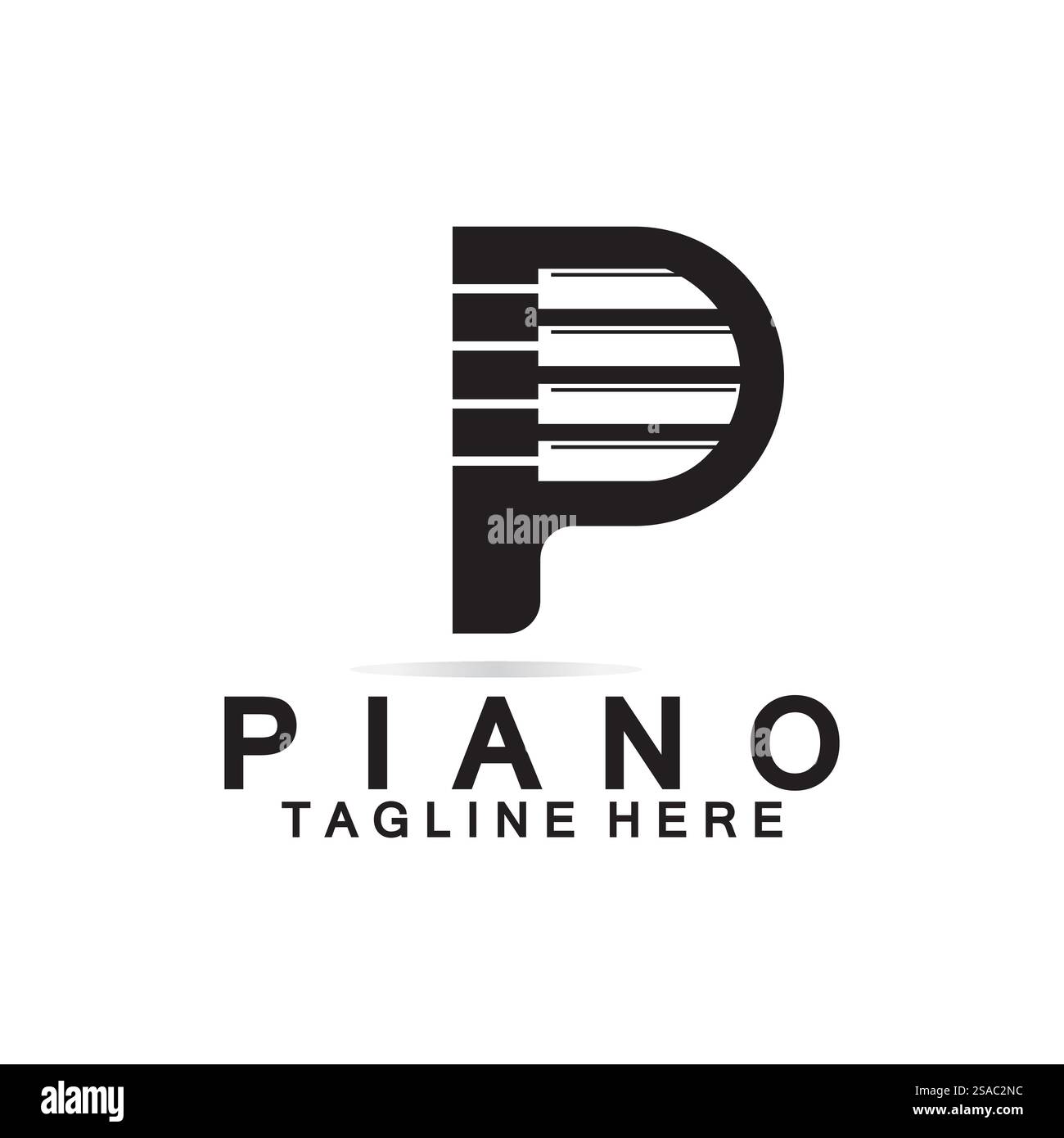 Letter P piano logo. Creative design letter P Combination with Keyboard ...