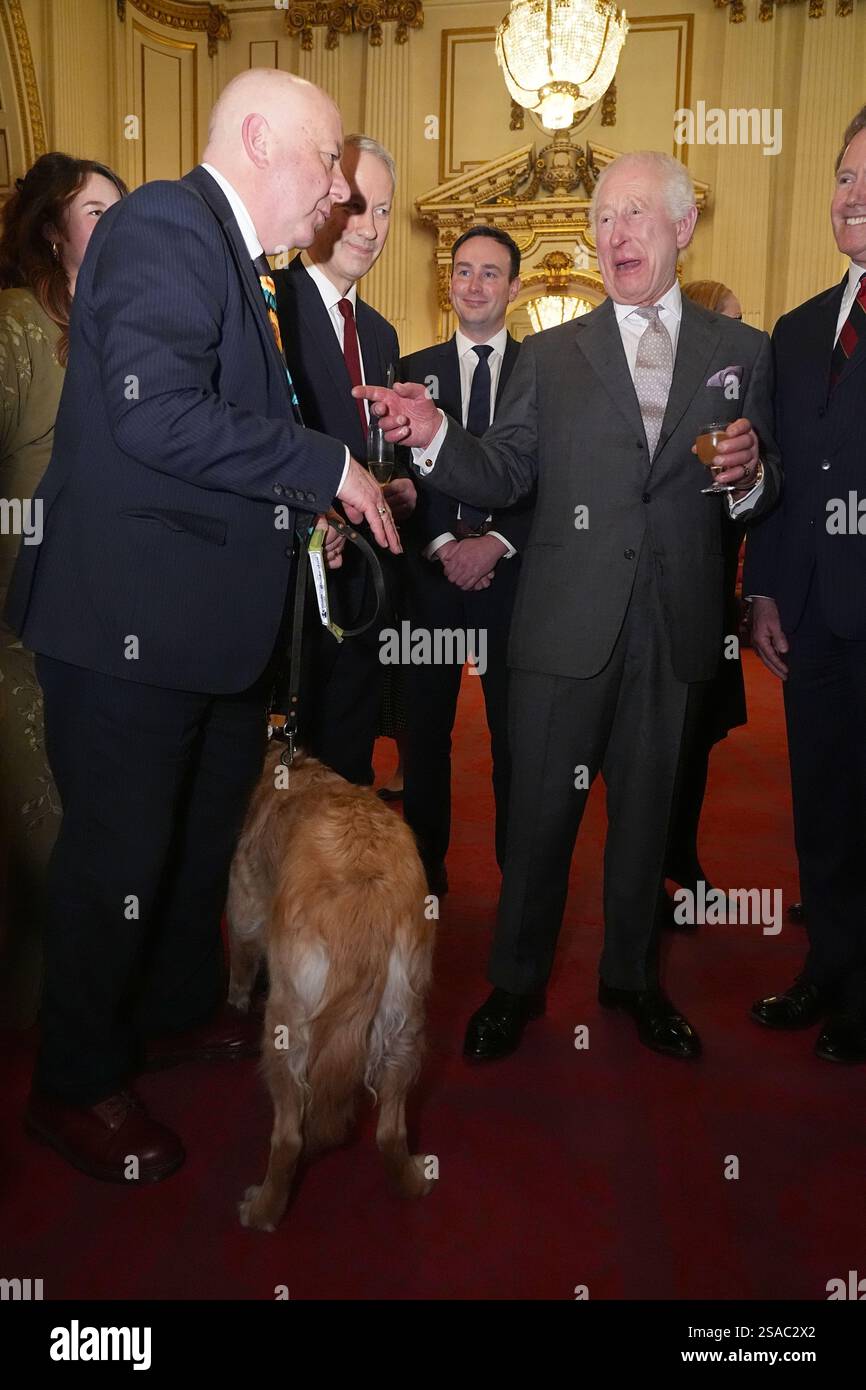 King Charles III with Lib Dem MP Steve Darling and his guide dog Jennie ...