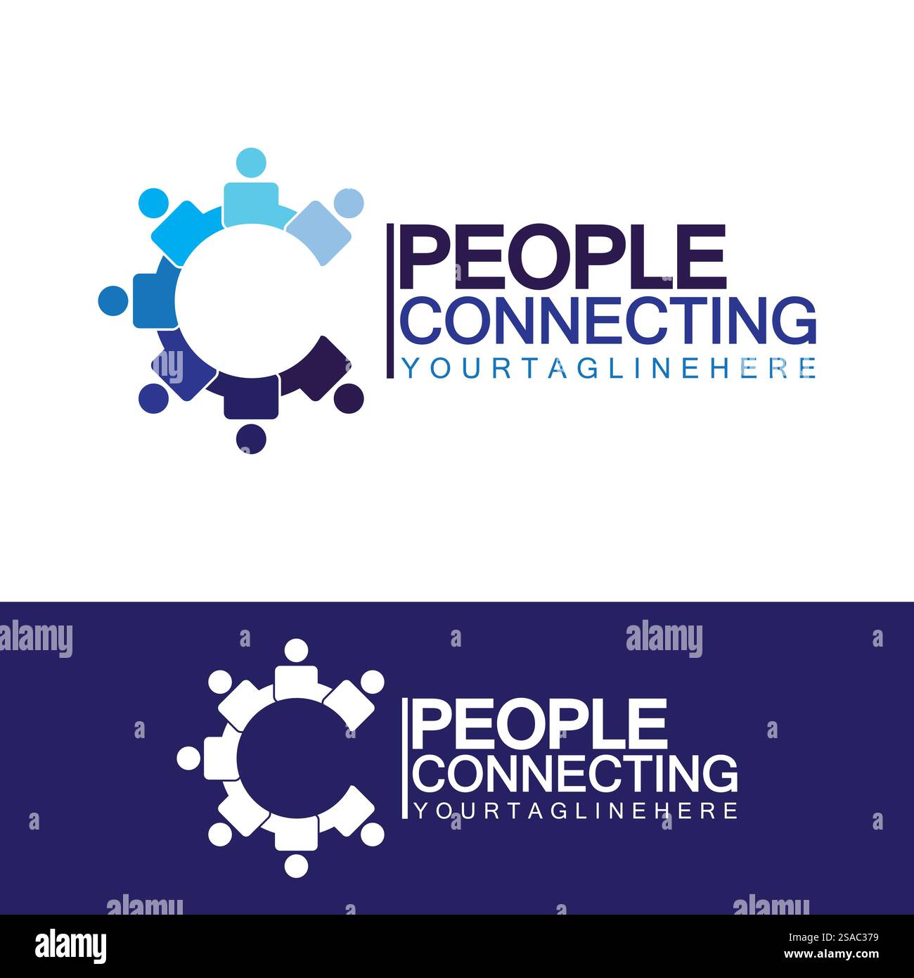 Abstract Initial Letter C Connecting People Logo Vector Design Template ...