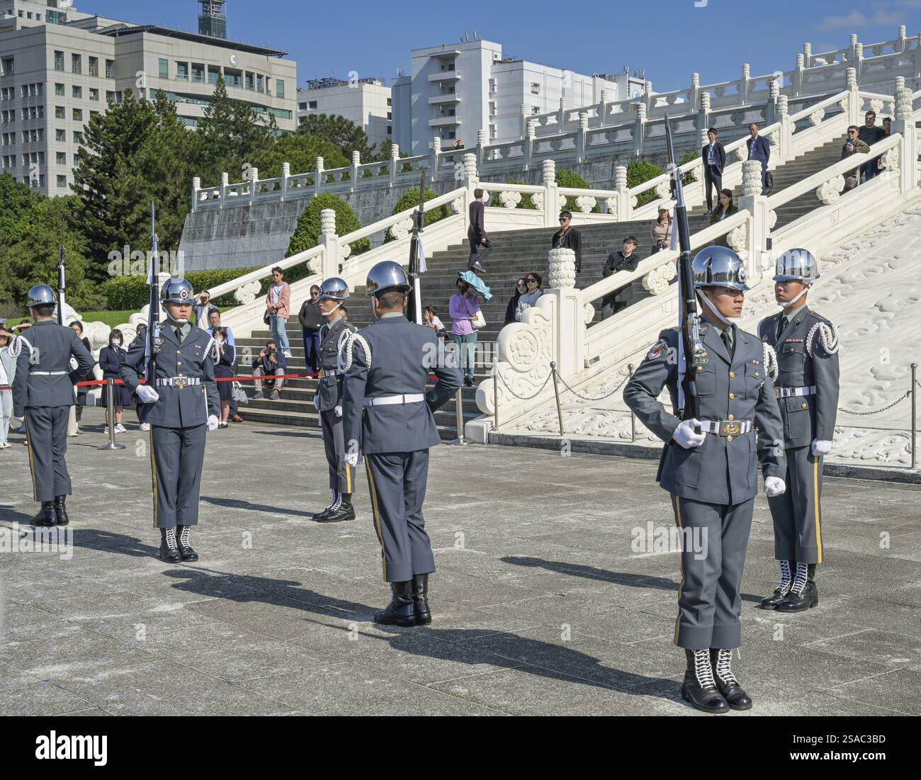 Soldiers, changing of the guard at the Chiang Kai-Shek Memorial, Taipei, Taiwan, Asia Stock ...