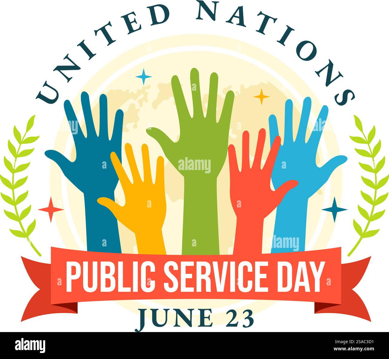 United Nations Public Service Day Vector Illustration with Publics ...