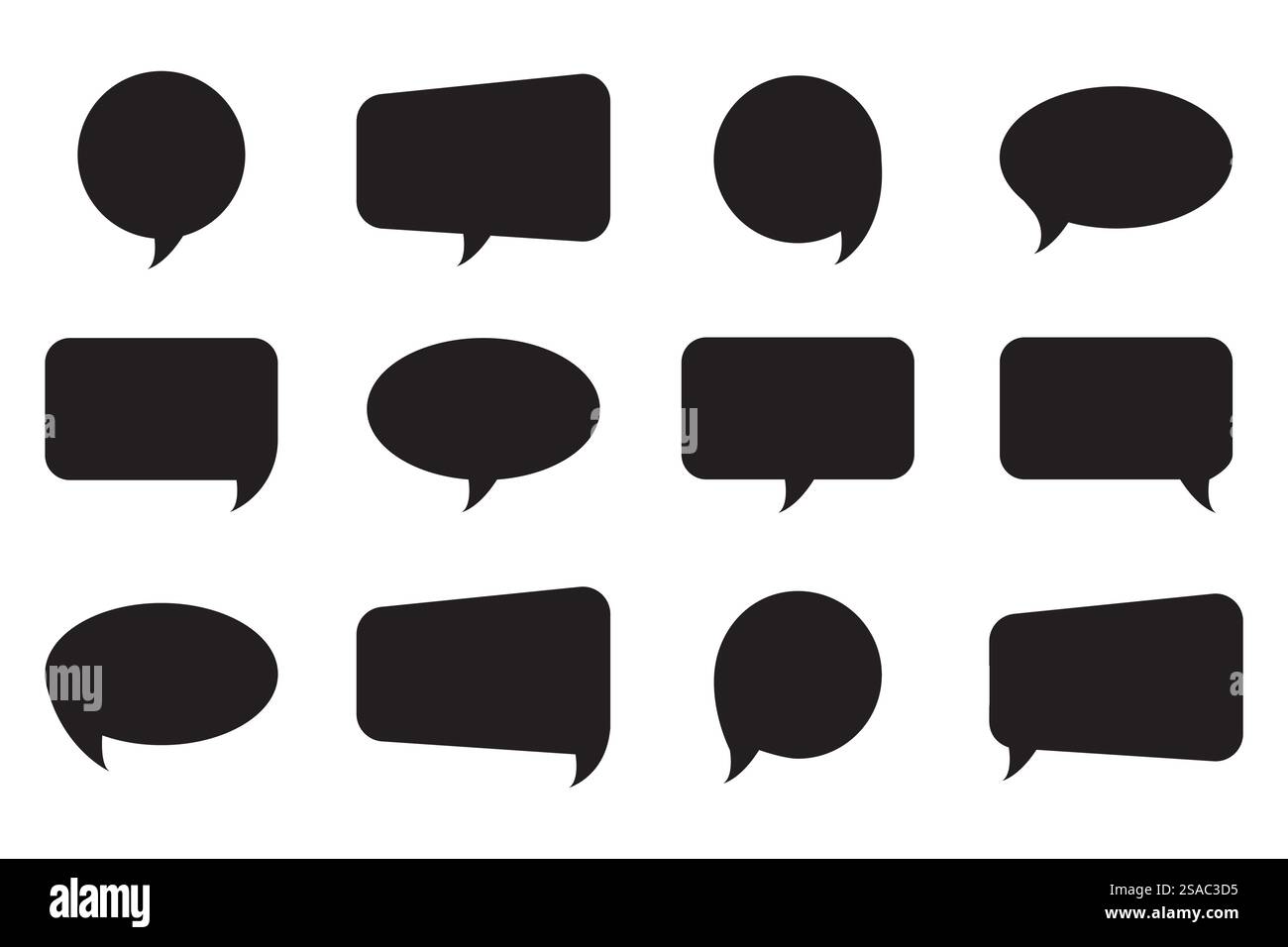 Chat bubble icons. Talk balloon shapes. Minimal speech forms. Vector messaging set Stock Vector ...