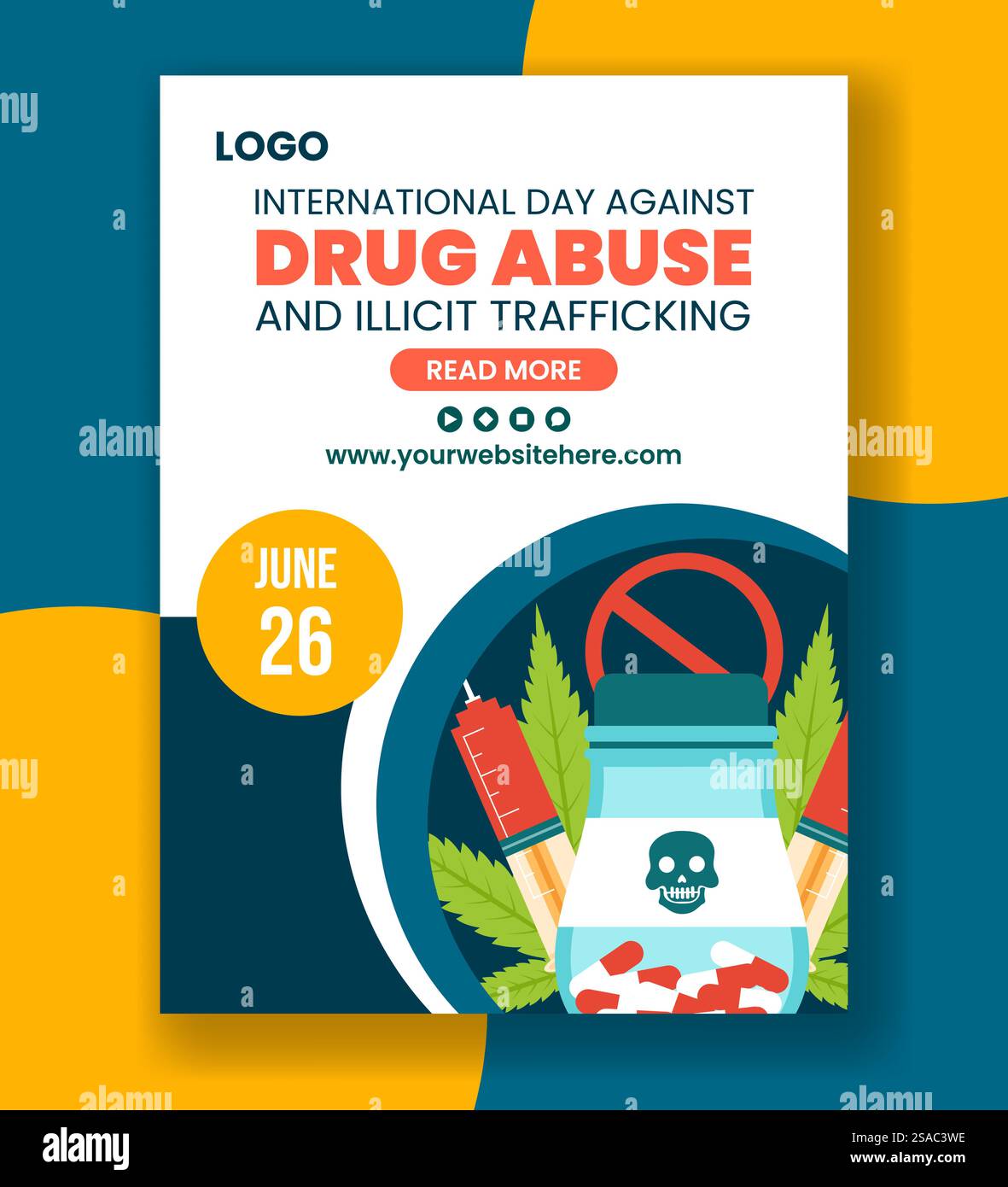 Drug Abuse and Trafficking Vertical Poster Flat Cartoon Hand Drawn ...