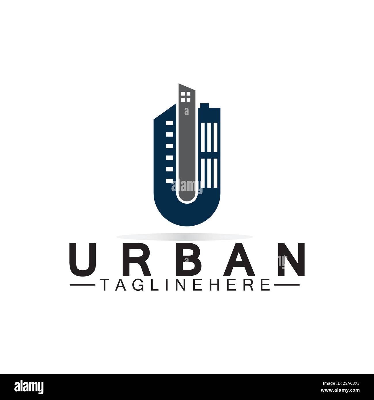 Letter U Urban Building Logo Vector Design. Urban icon, city tower ...