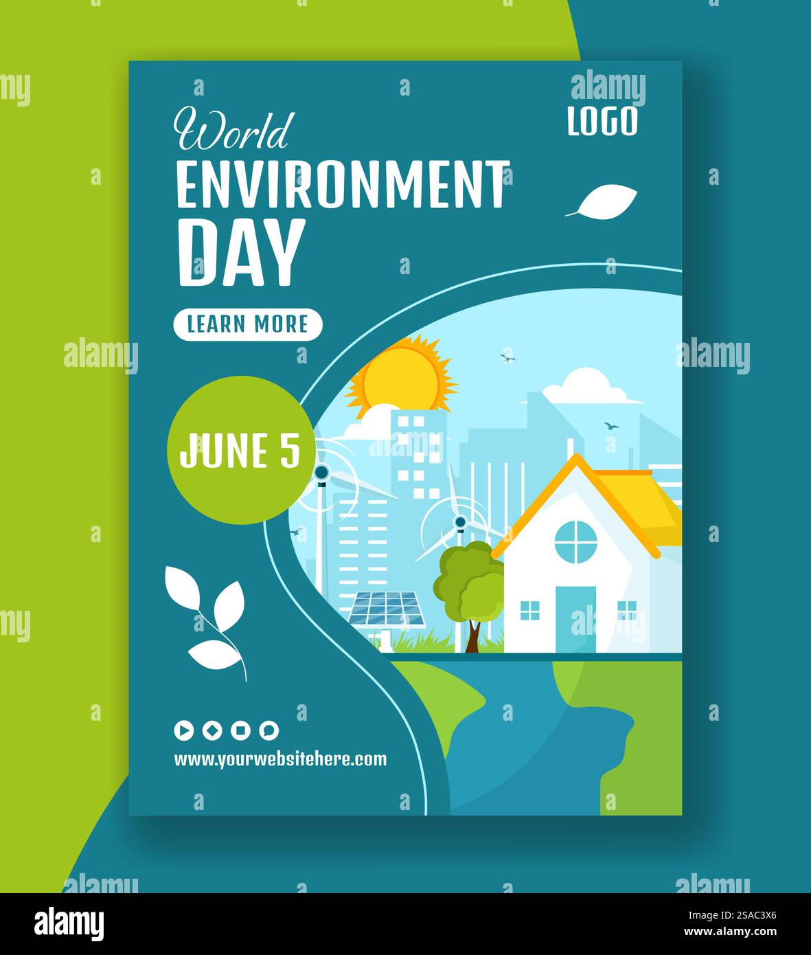 Environment Day Vertical Poster Flat Cartoon Hand Drawn Templates ...