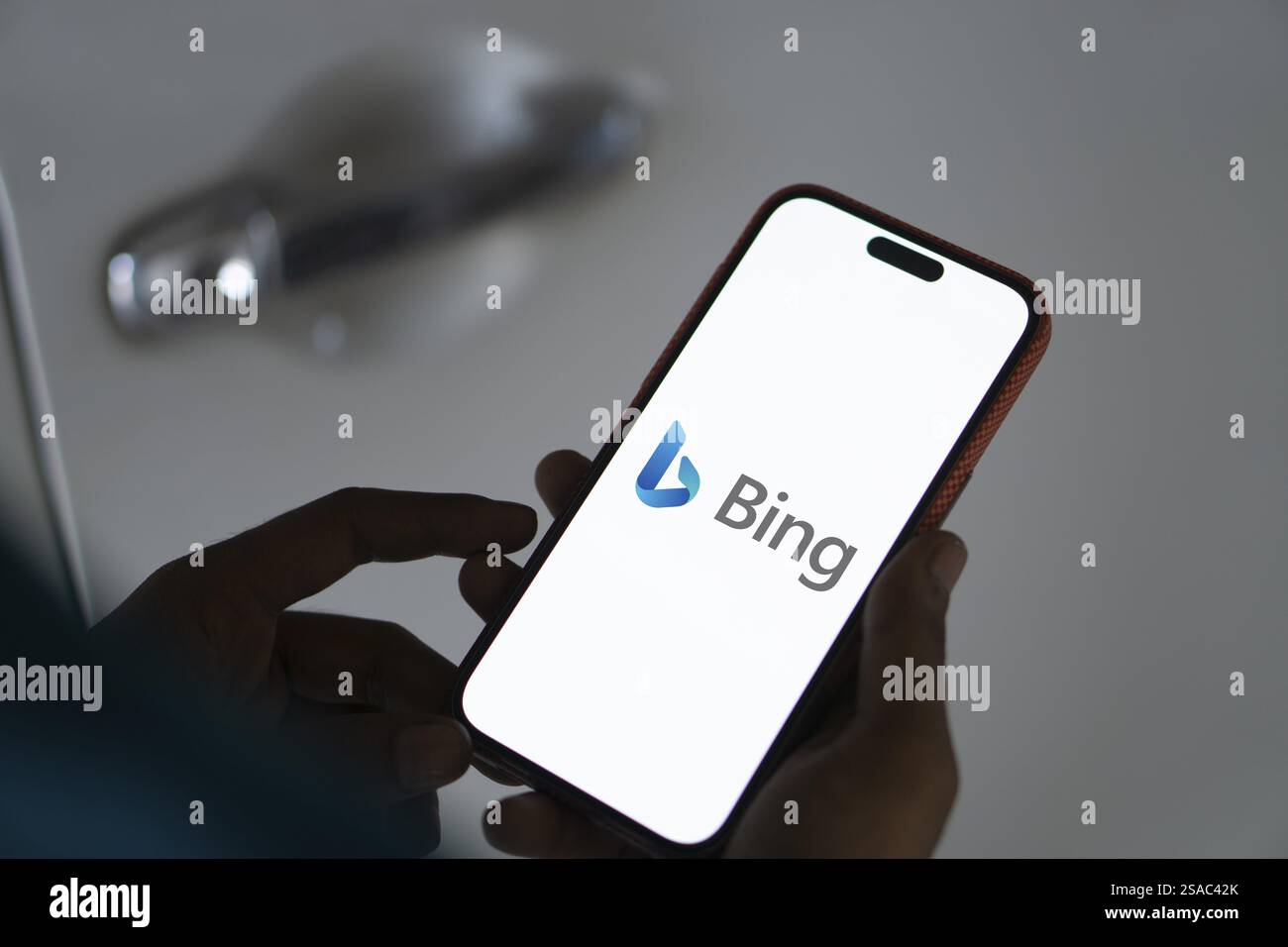 Bing logo is displyed on smartphone. Bing is a search engine owned and ...