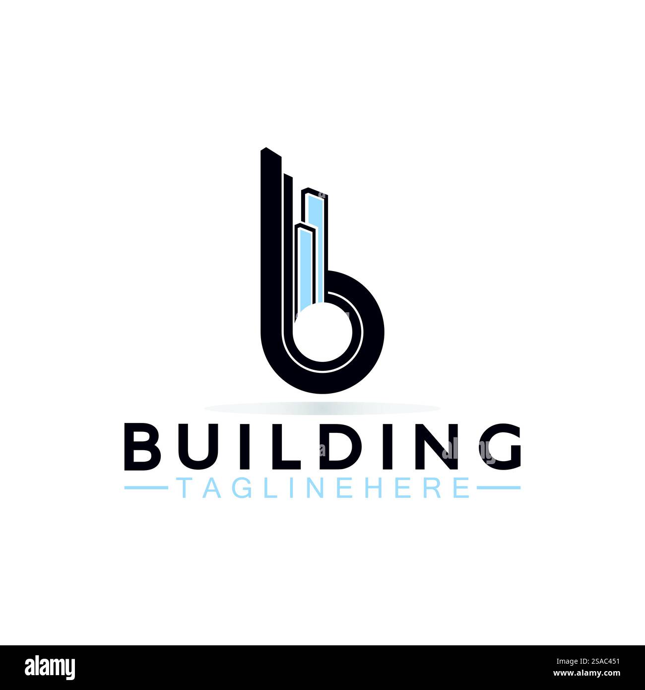 initial B with building vector logo design. Letter B logo formed ...