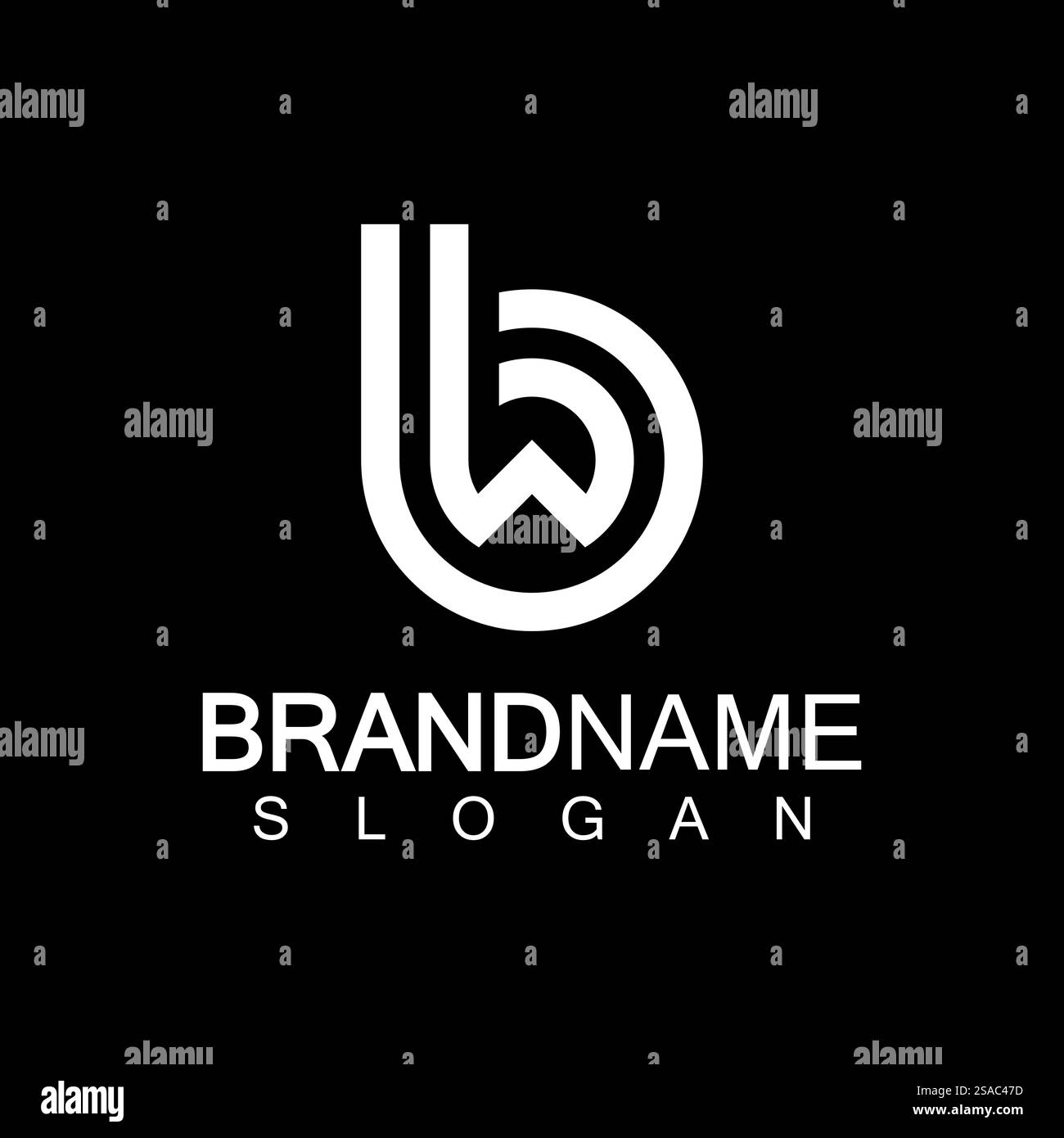 Alphabet Letters BW or WB logo design template Stock Vector Image & Art ...