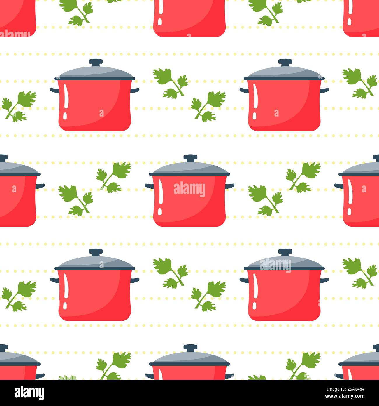 Cooking Equipment Seamless Pattern Design Illustration in Flat Cartoon ...