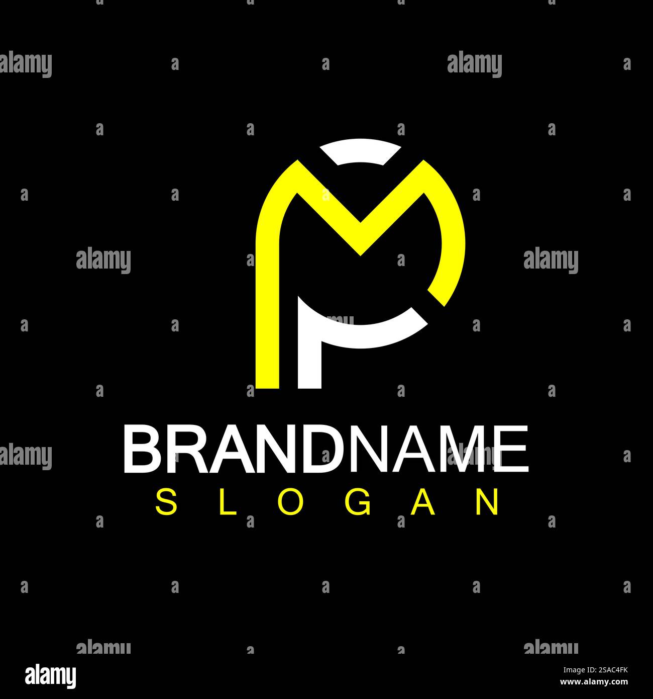 Alphabet Letters PM or MP logo design template Stock Vector Image & Art ...