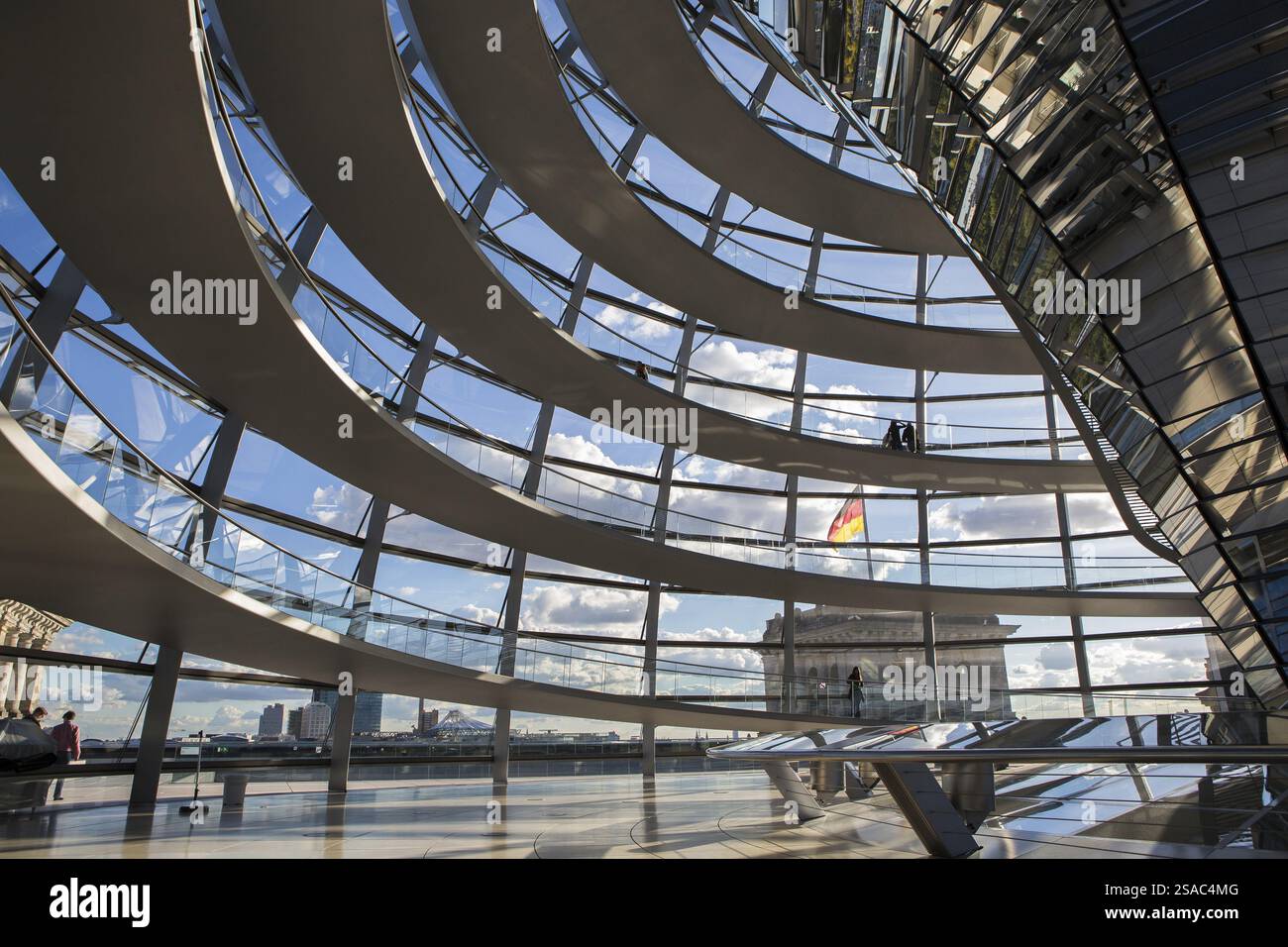 Interior view of the Reichstag dome on the roof of the Reichstag ...