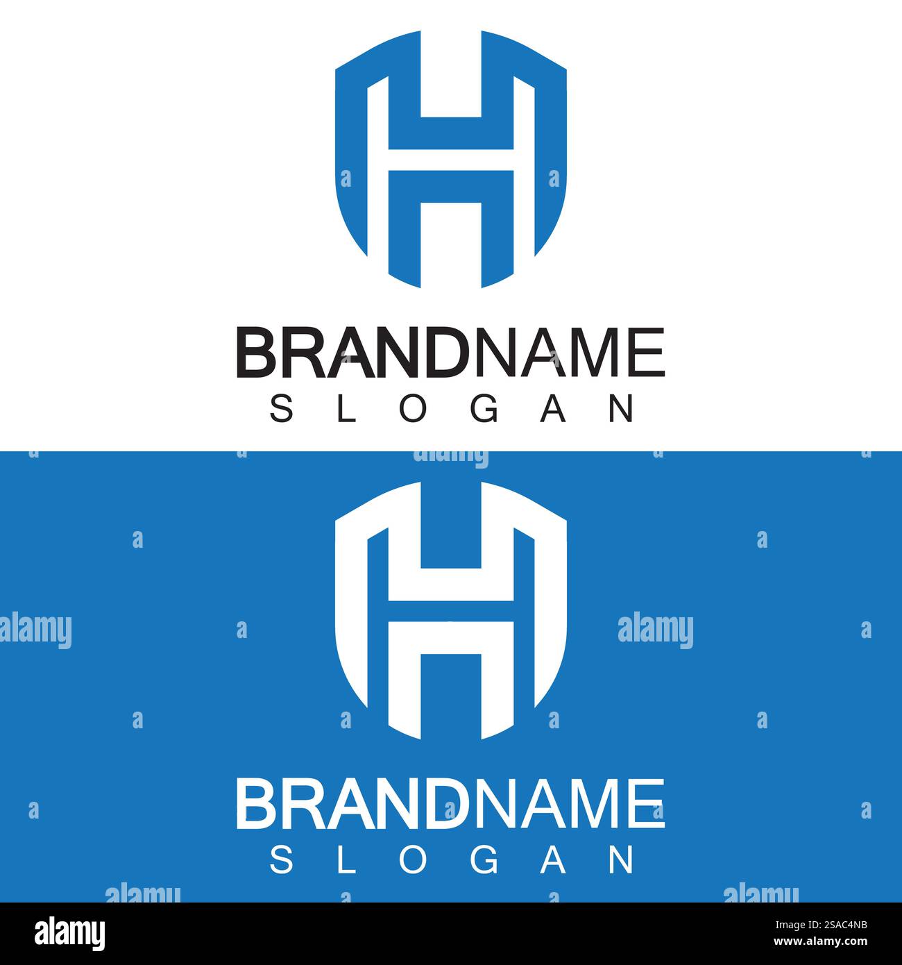 Abstract Letter H Shield Logo Design. Shield Line shape letter H ...