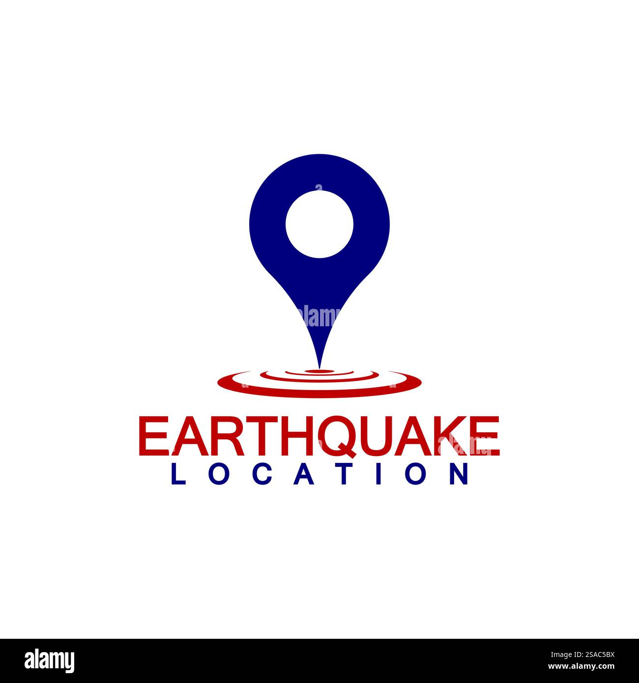 Earthquake Location logo Icon design Isolated on White Background. Map ...