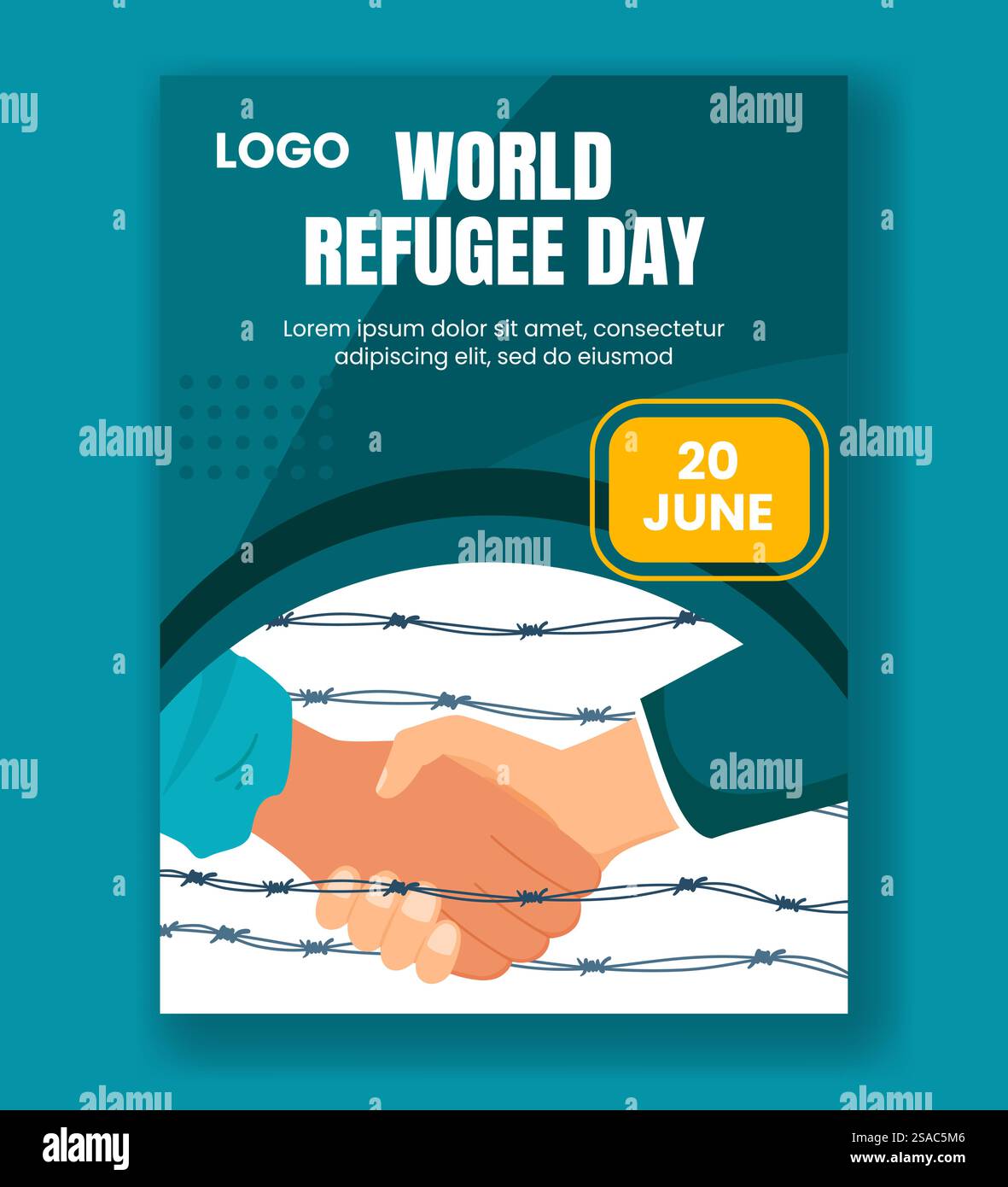 Refugee Day Vertical Poster Flat Cartoon Hand Drawn Templates ...
