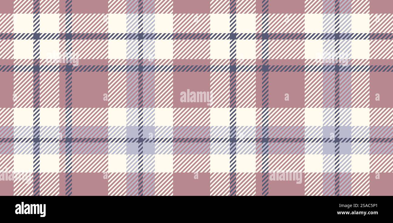 Seamless Plaid Pattern in Pink, Blue, and Cream Checks with Diagonal ...