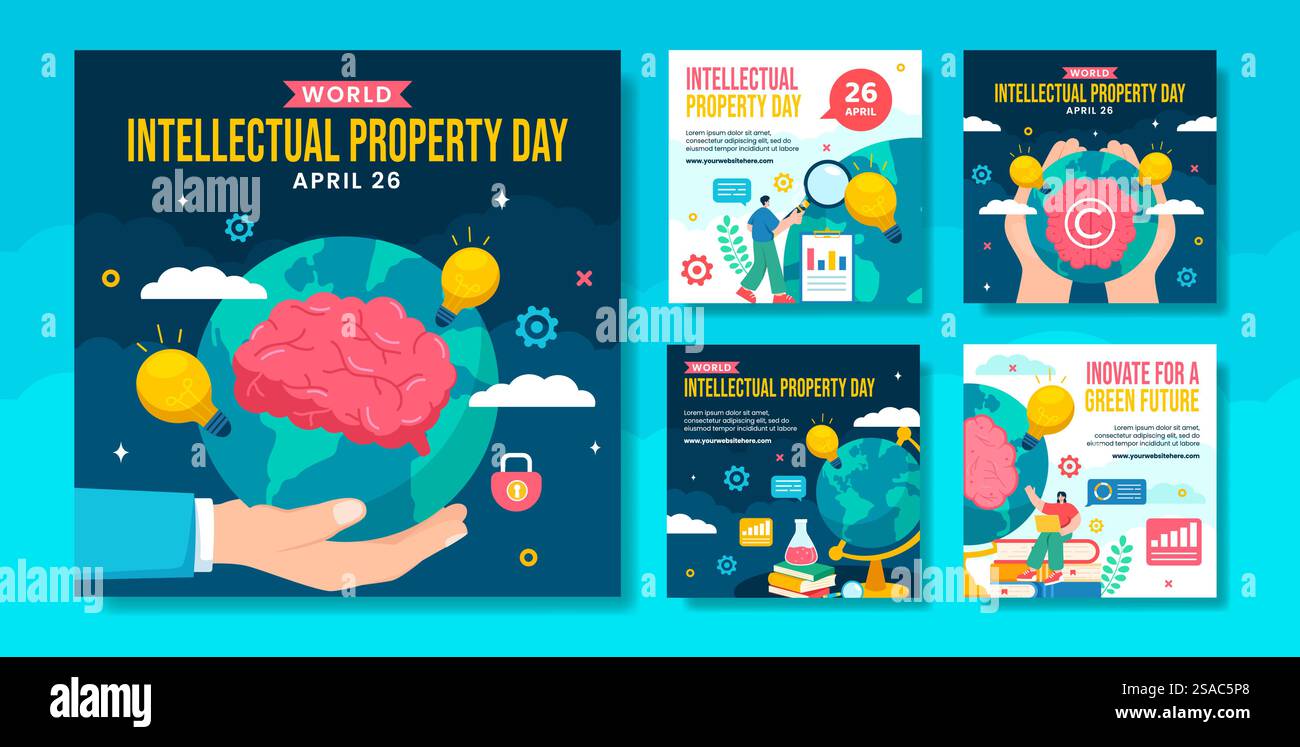 Intellectual Property Day Social Media Post Cartoon Hand Drawn ...