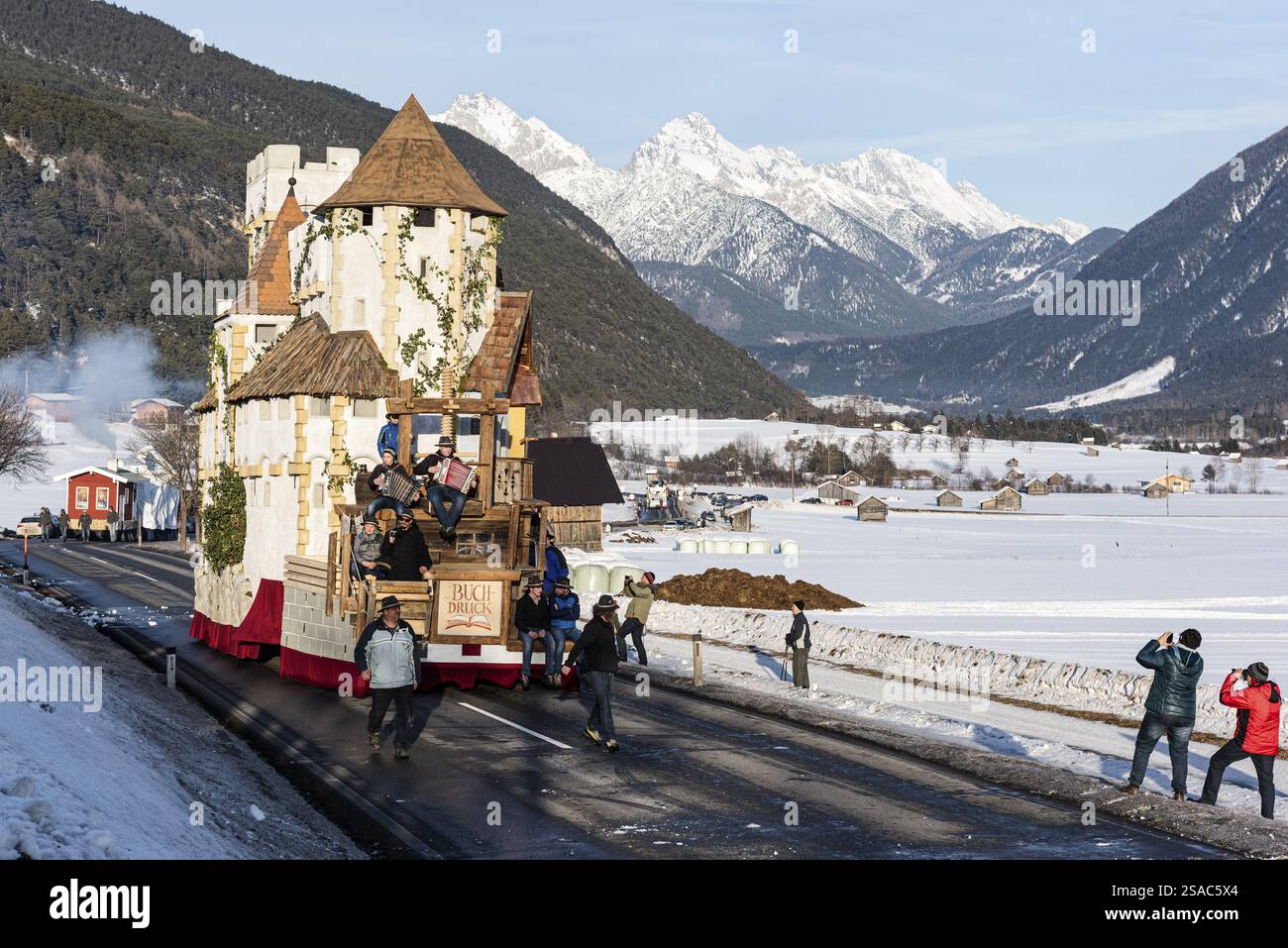 Parade float, carnival parade in Tarrenz, Tyrol, Austria, Europe Stock ...