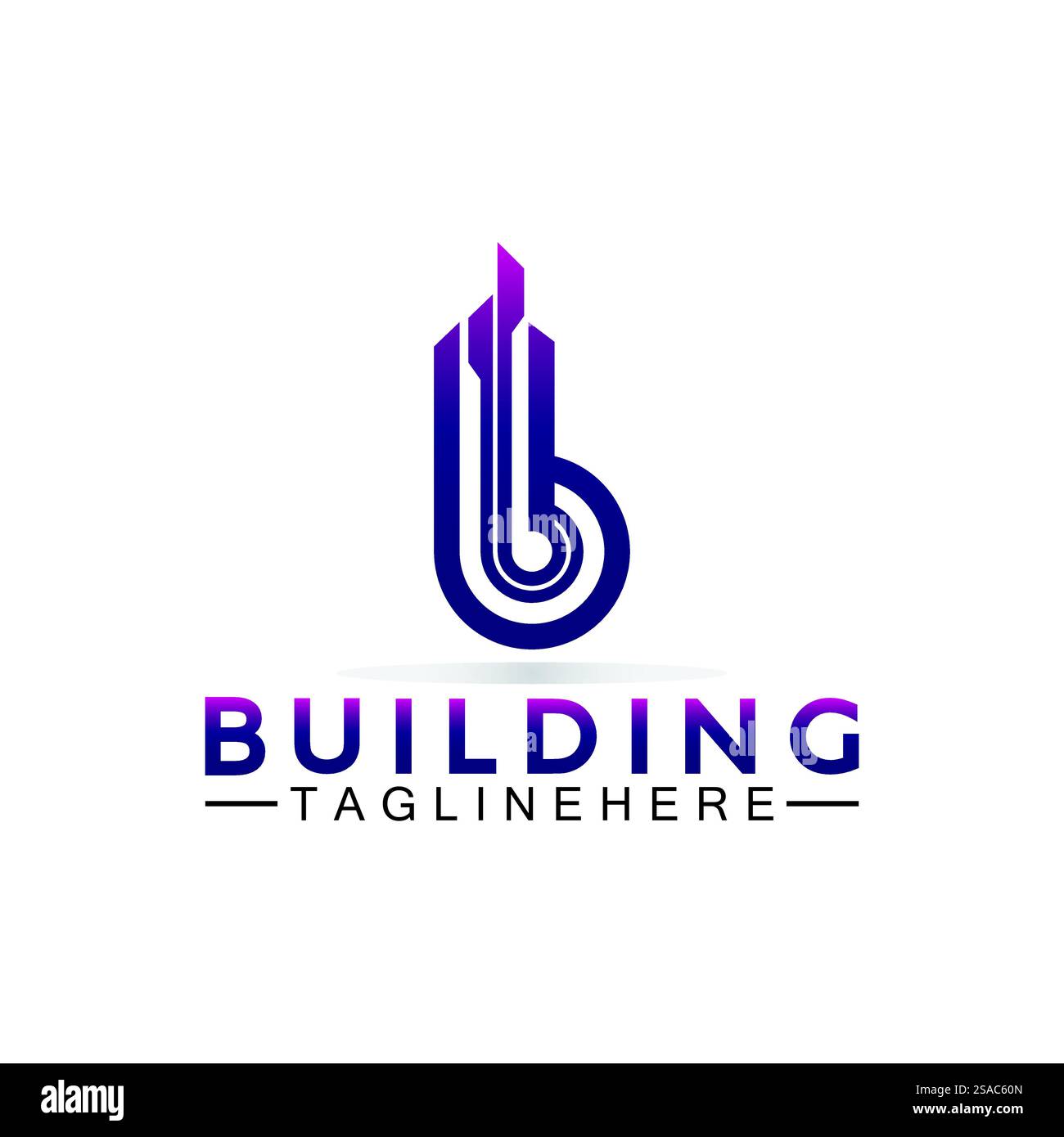 initial B with building vector logo design. Letter B logo formed ...