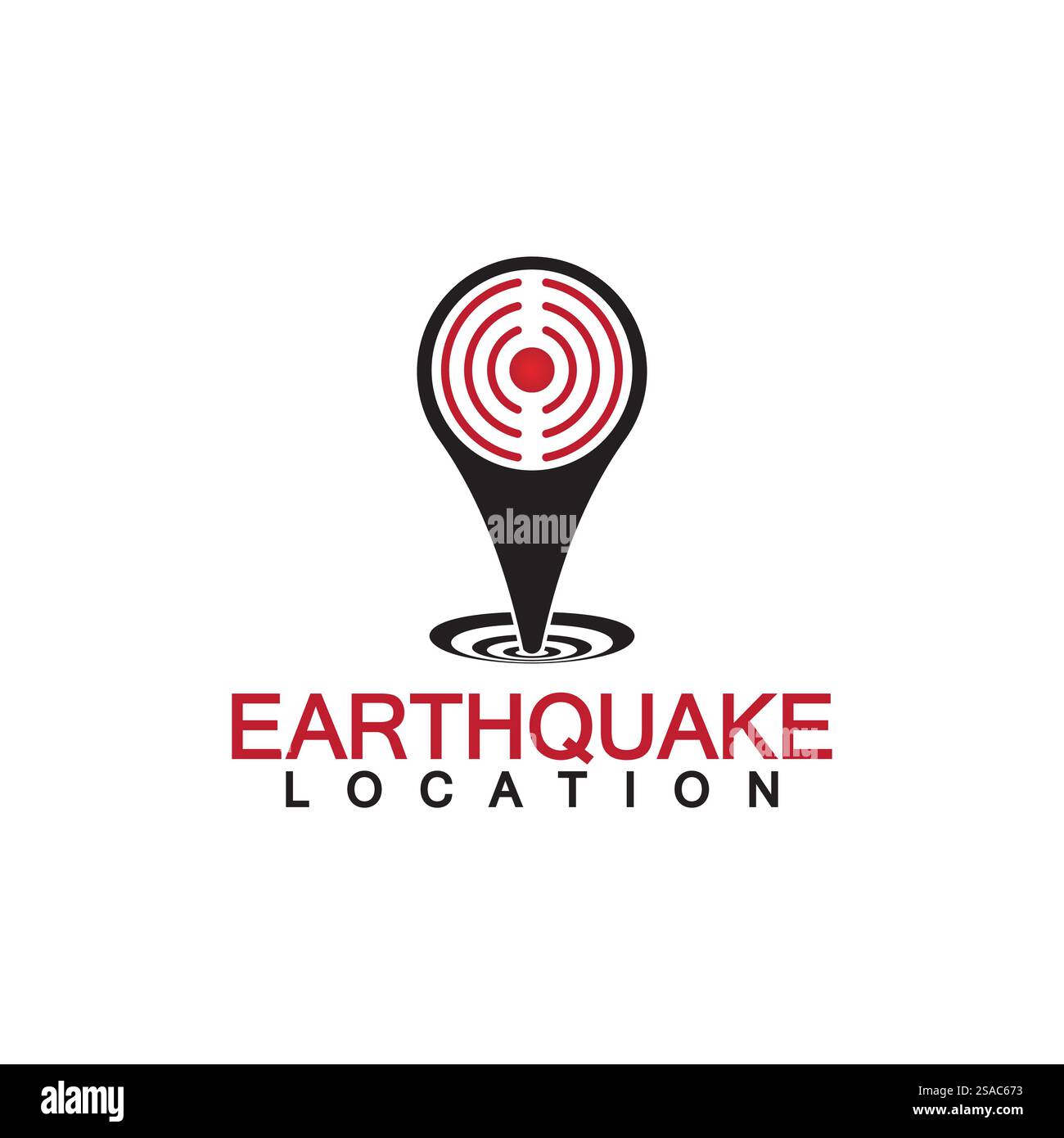 Earthquake Location logo Icon design Isolated on White Background. Map ...