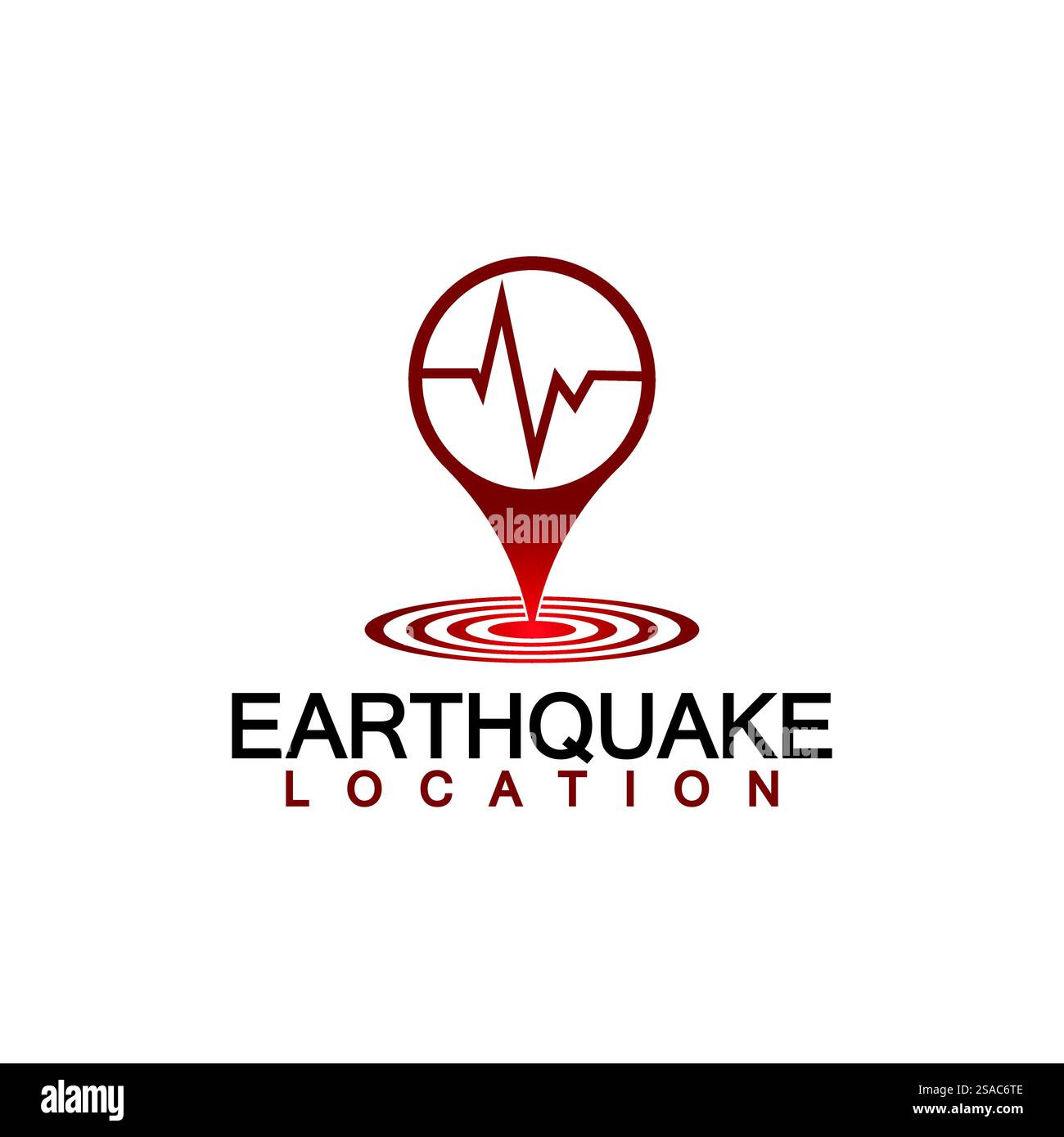 Earthquake Location logo Icon design Isolated on White Background. Map ...