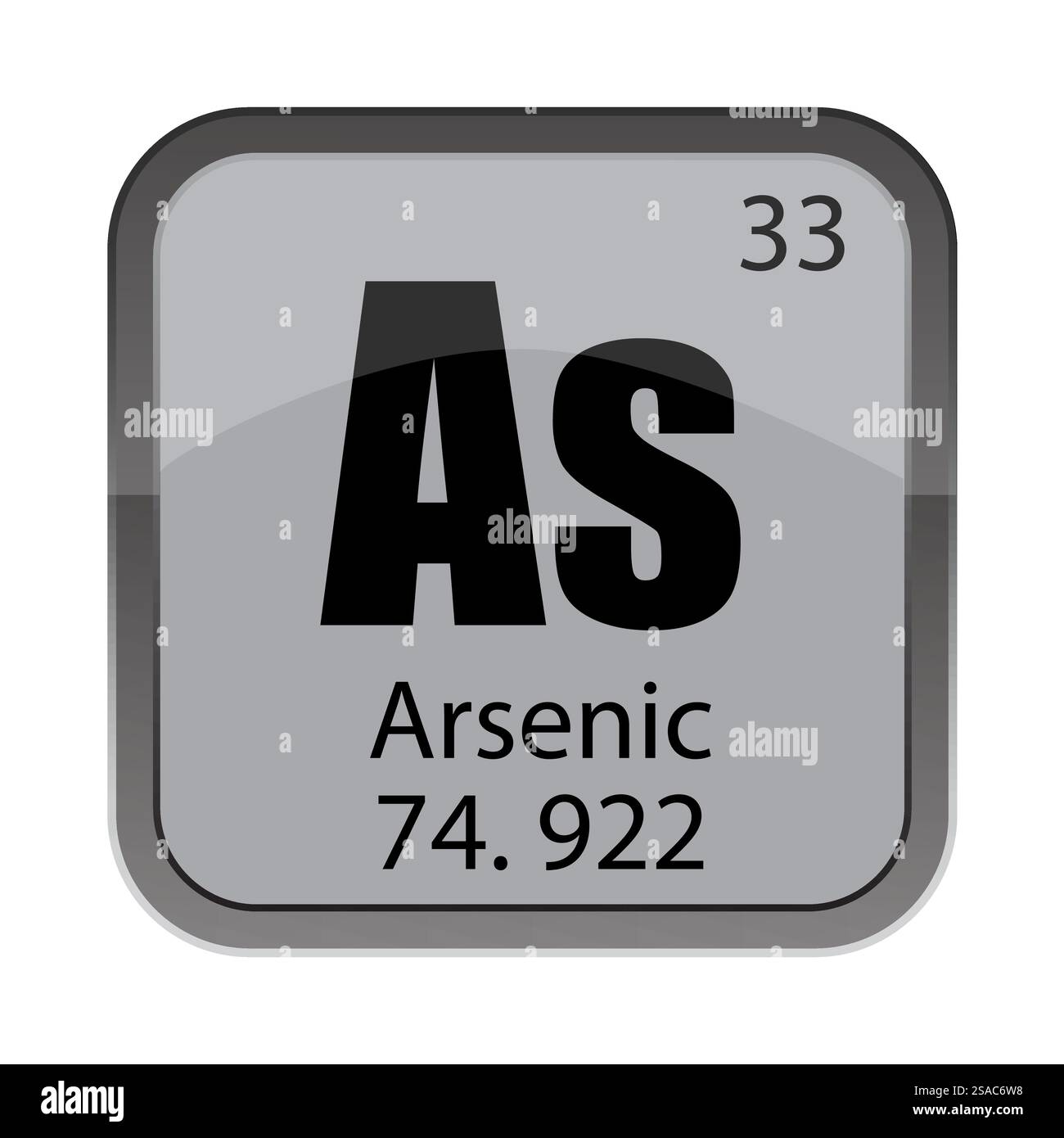 Arsenic 74.922 tile. As chemical block. Atomic 33 detail. Vector ...