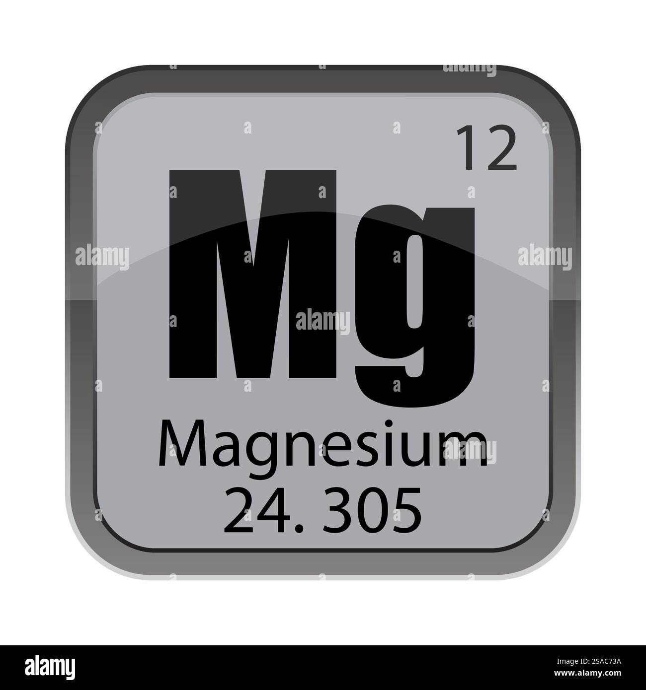 Magnesium 12. Mg vector symbol. Twelve atomic detail. Mass 24.305 Stock ...