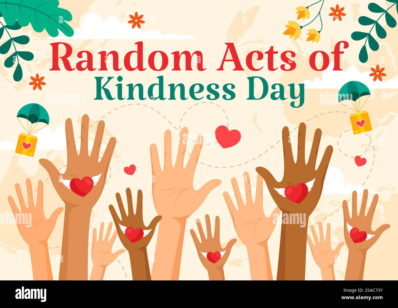 Random Acts of Kindness Vector Illustration on February 17th Various ...