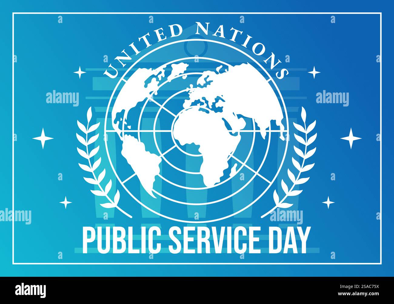 United Nations Public Service Day Vector Illustration with Publics ...